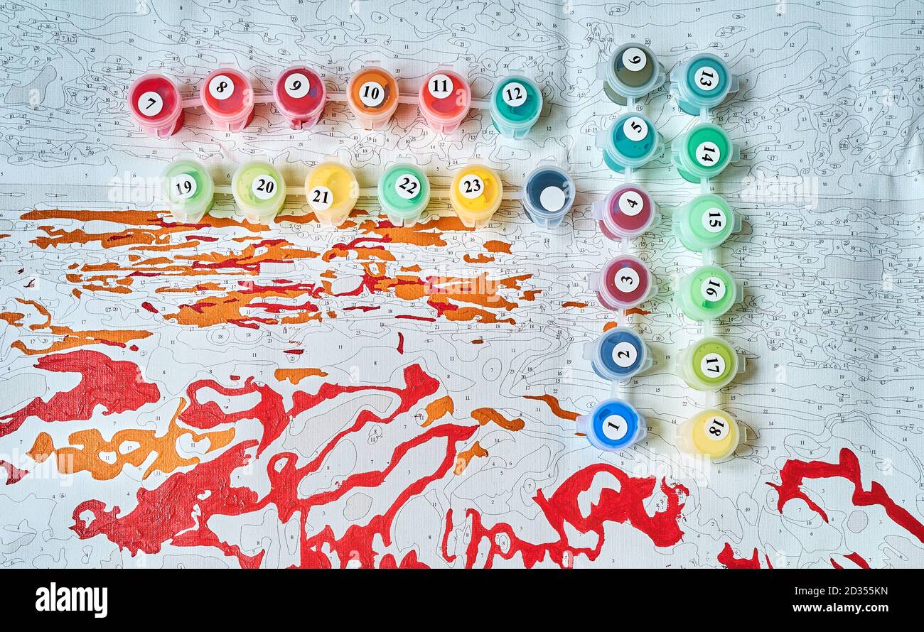 Painting by numbers Stock Photo - Alamy