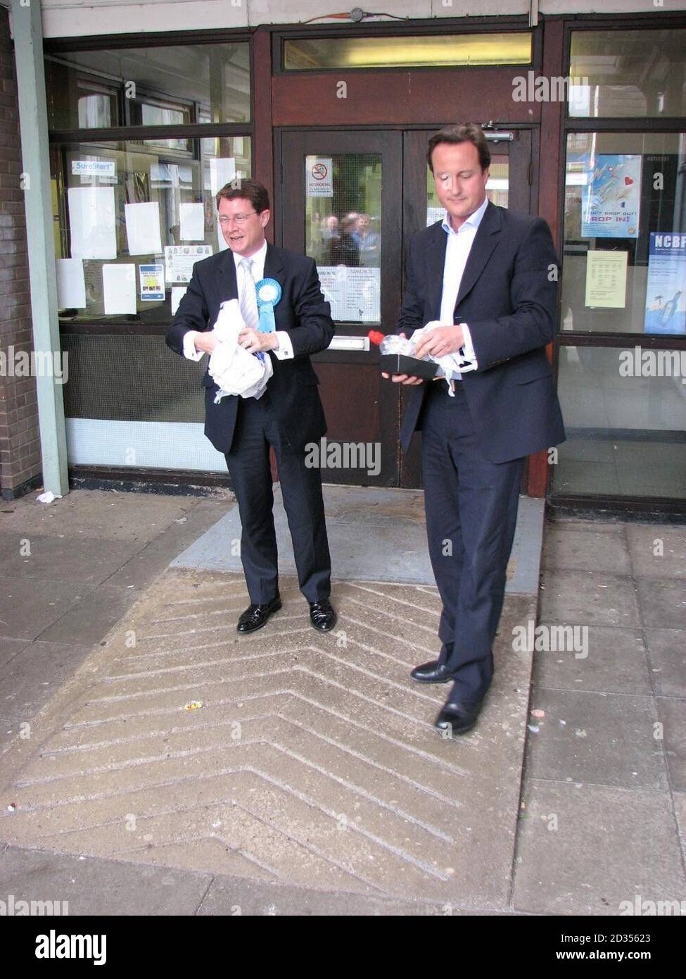 Tory leader David Cameron (right) with Sedgefield by-election candidate ...