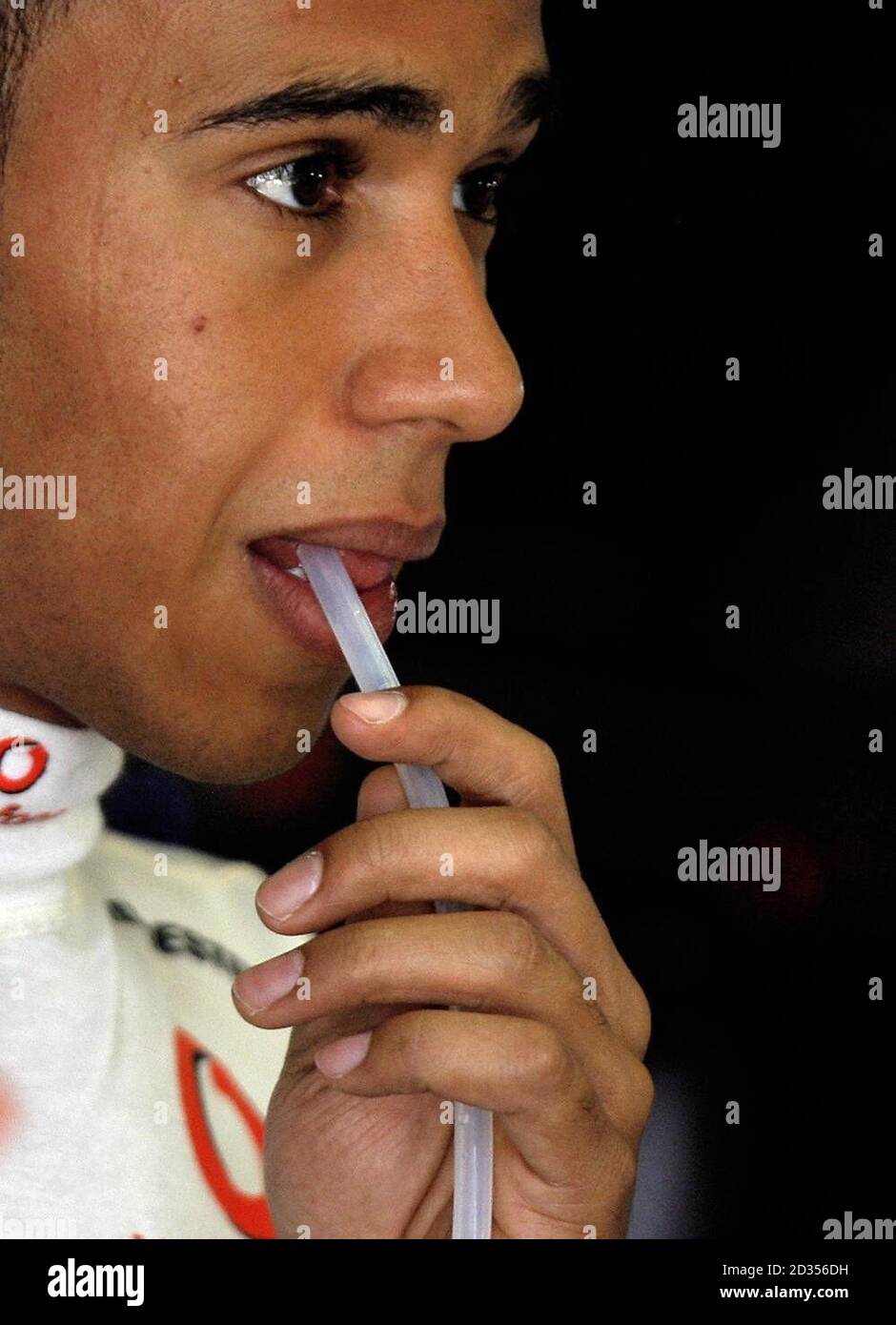 F1 head shot headshot portrait side view crop image drinking hi-res ...