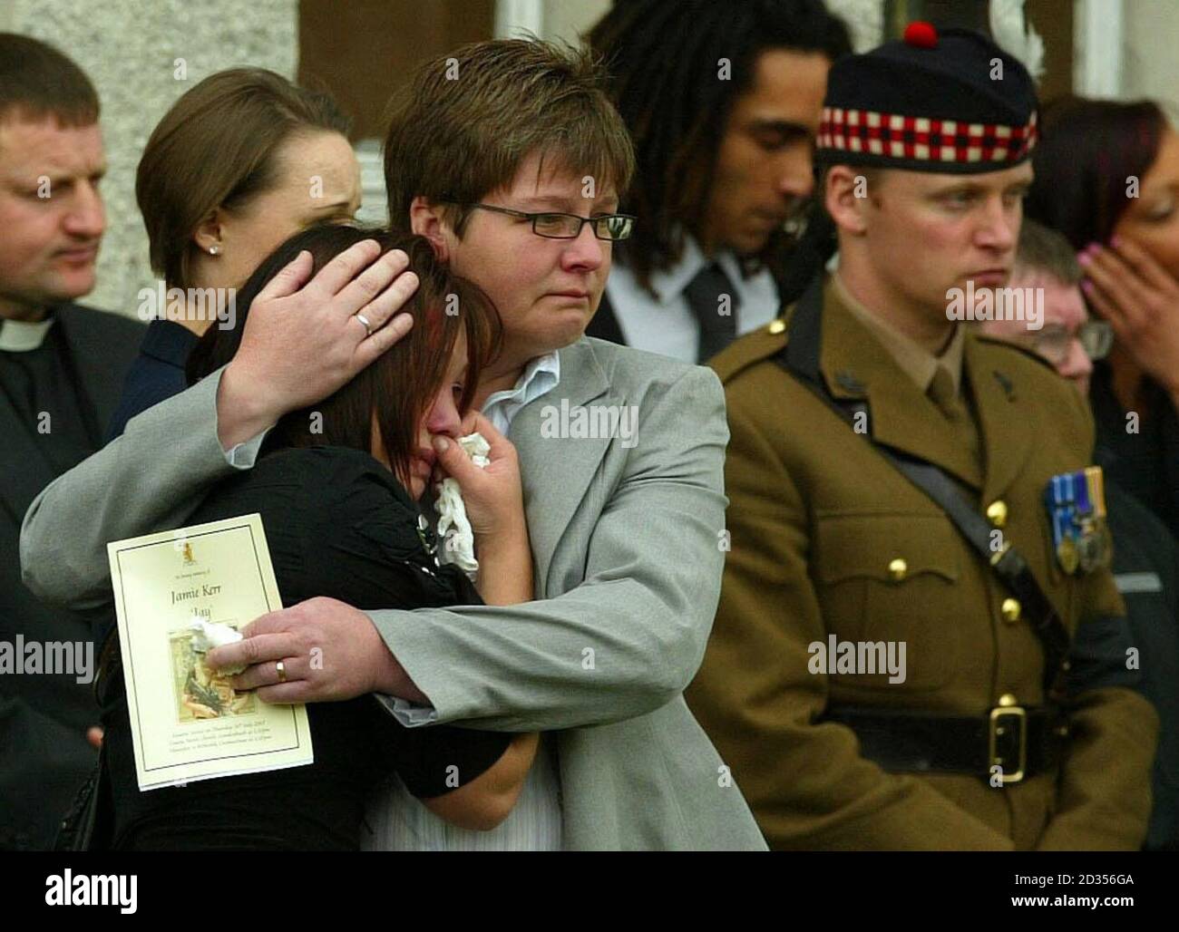 Morners at the funeral of Private Jamie Kerr, 20, of The Black Watch ...
