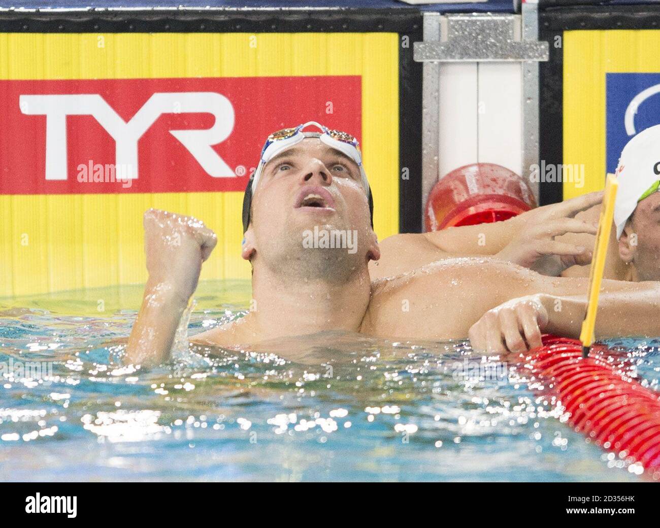 Germany's Marius Kusch celebrates after winning gold in the Men's 100m ...