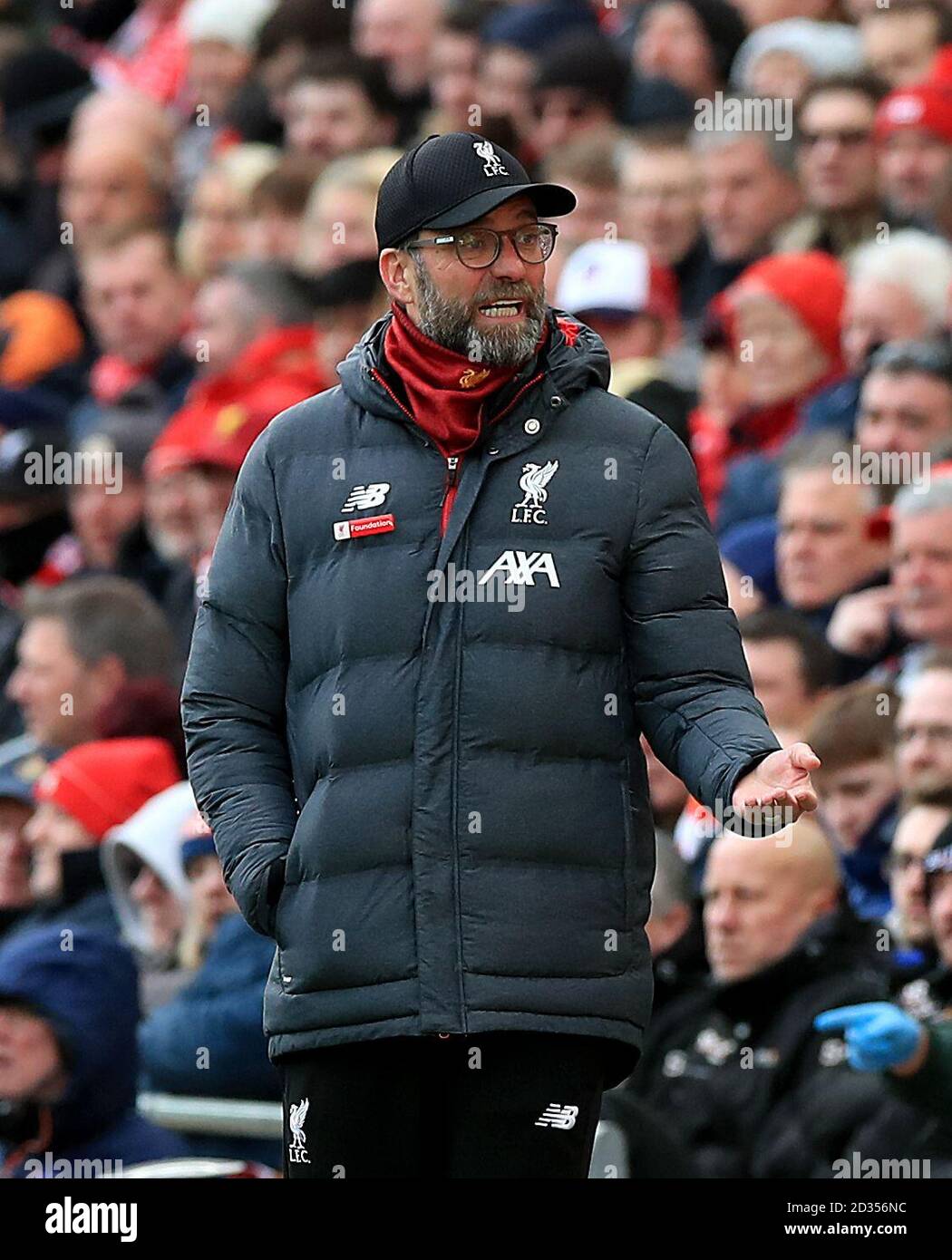 Liverpool manager Jurgen Klopp gestures on the touchline during the ...