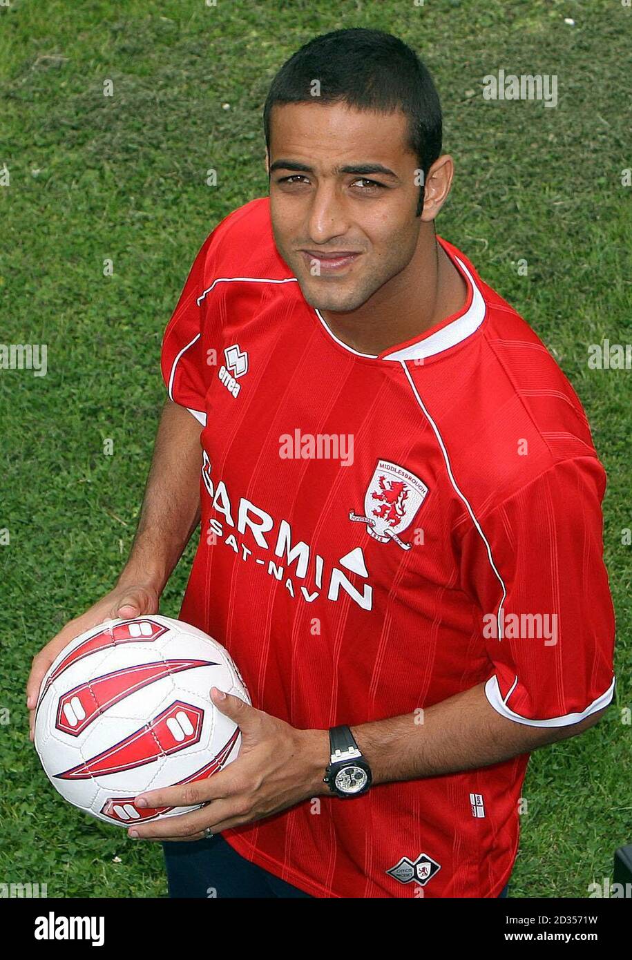Middlesbrough's new signing Ahmed Mido during a photocall at the Riverside Stadium ...