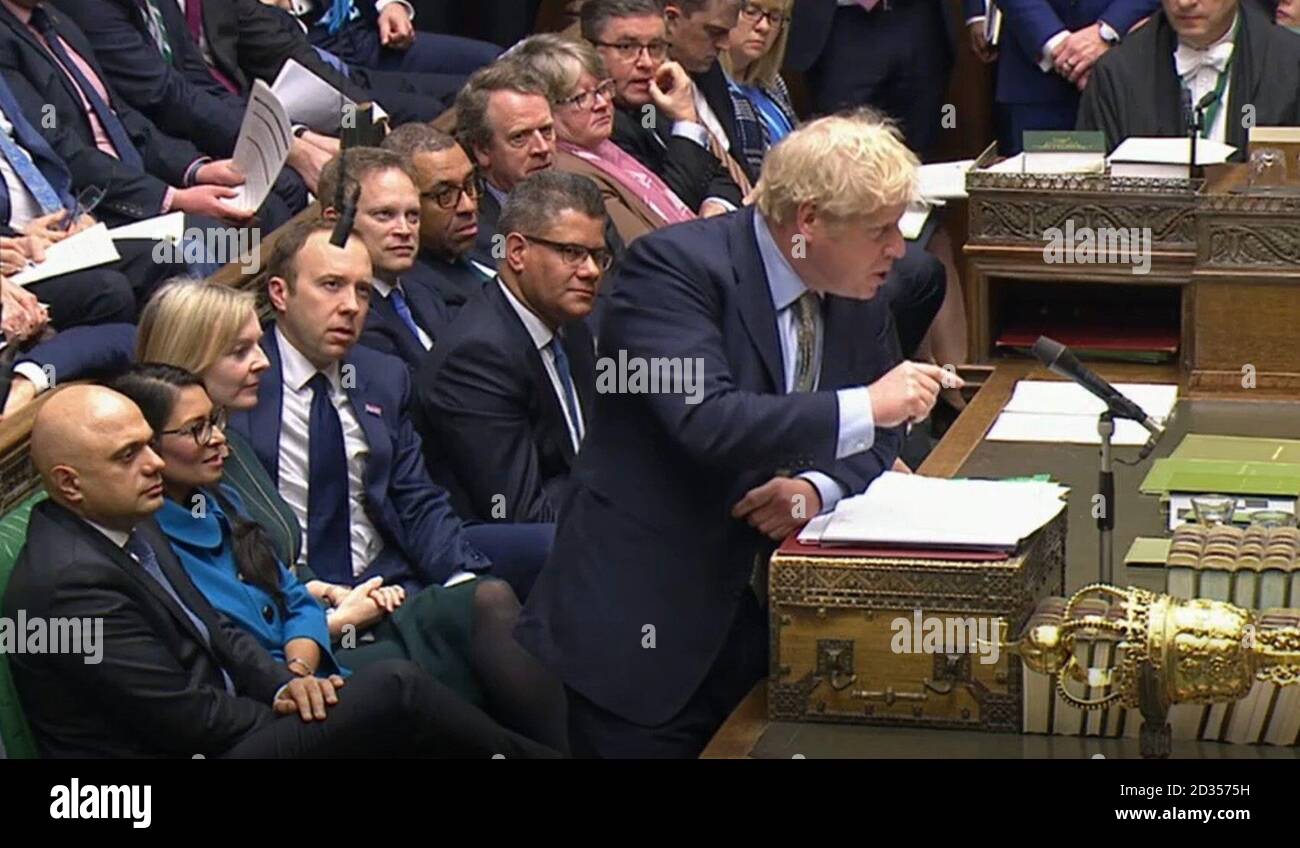 Prime Minister Boris Johnson speaks during Prime Minister's Questions ...