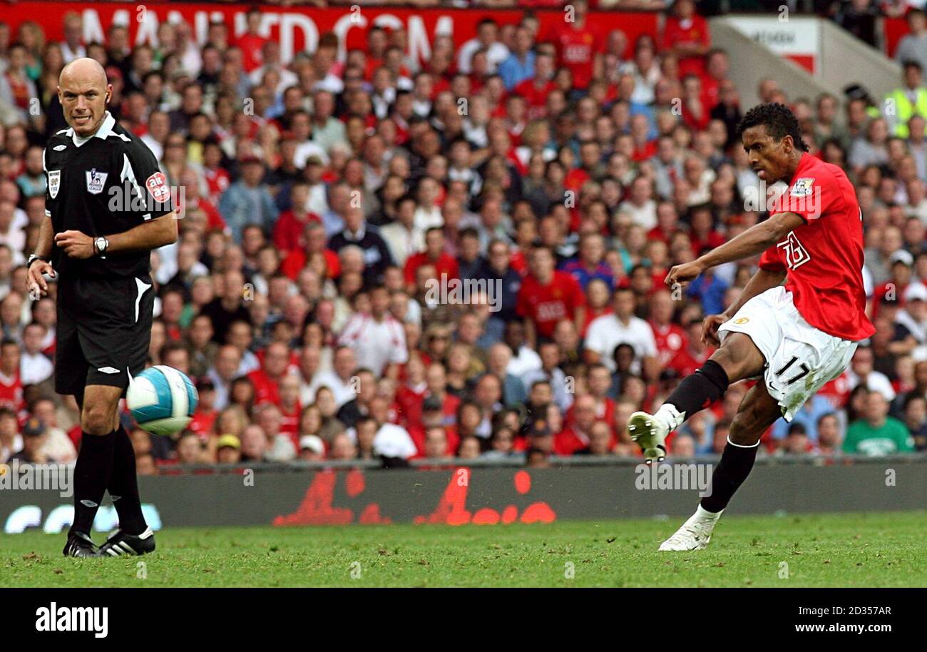 Manchester United's Luis Nani scores the first goal of the game Stock ...