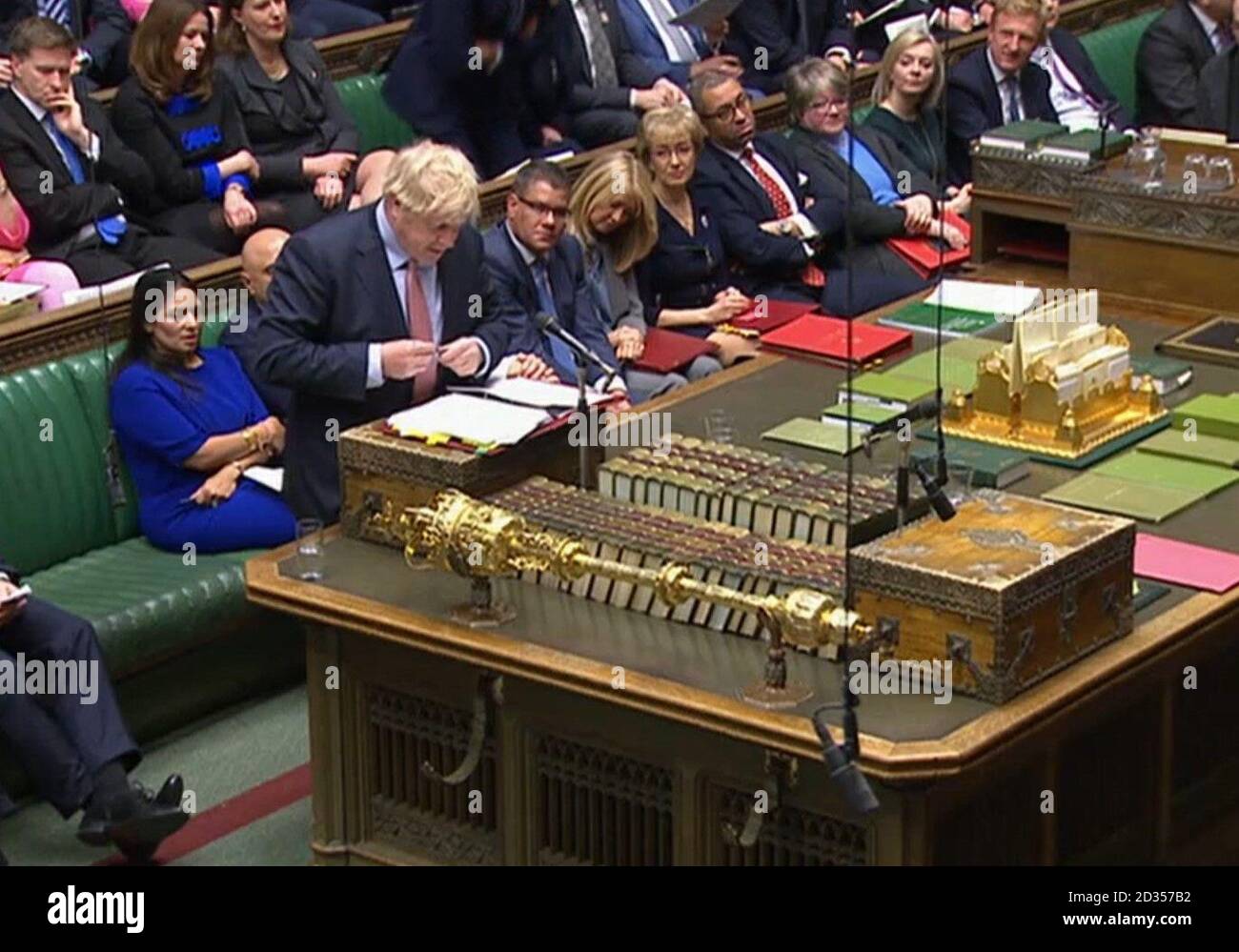 Prime Minister Boris Johnson speaks during Prime Minister's Questions ...