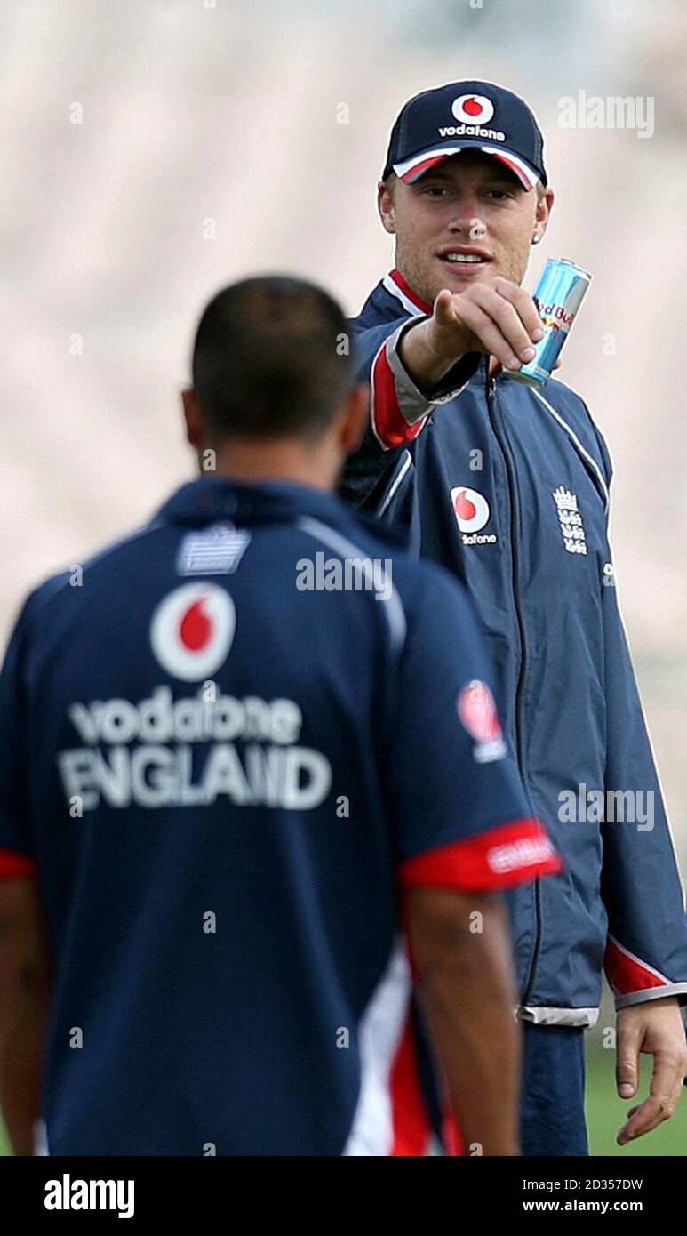 England's Andrew Flintoff during a training session at Old Trafford ...