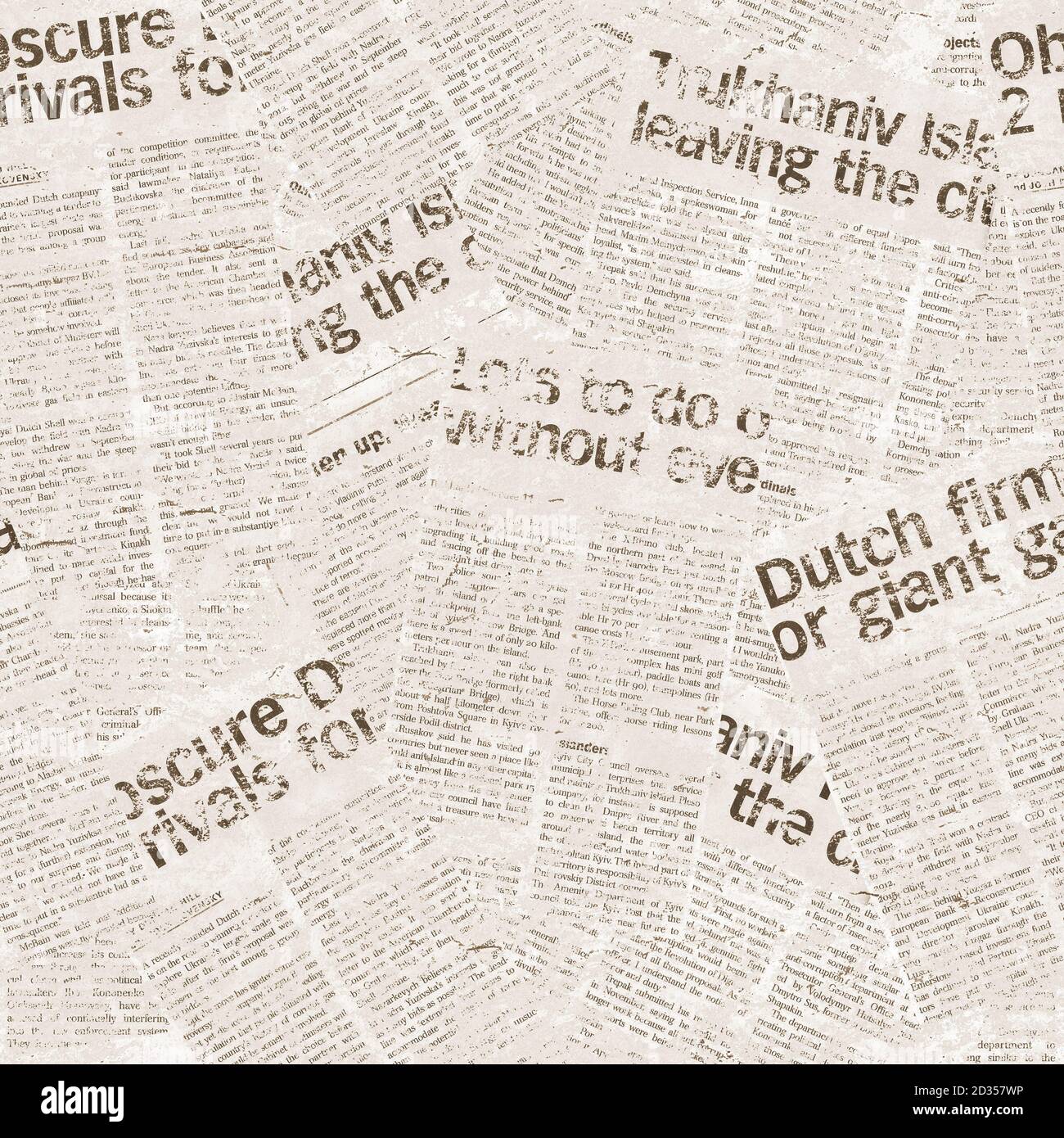 Vintage seamless newspaper pattern. Aged newspaper background Stock ...
