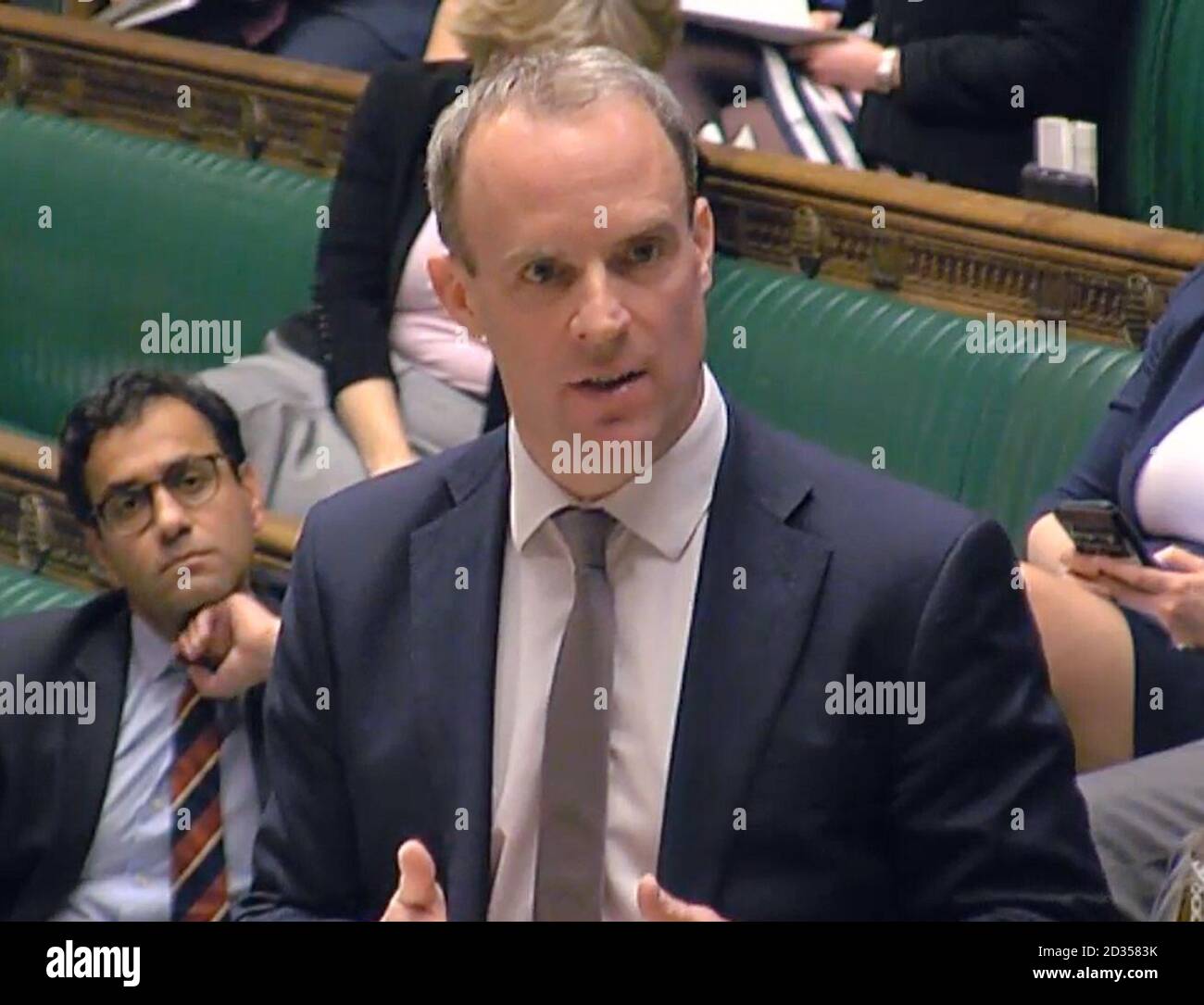 Foreign Secretary Dominic Raab speaking in the House of Commons in ...