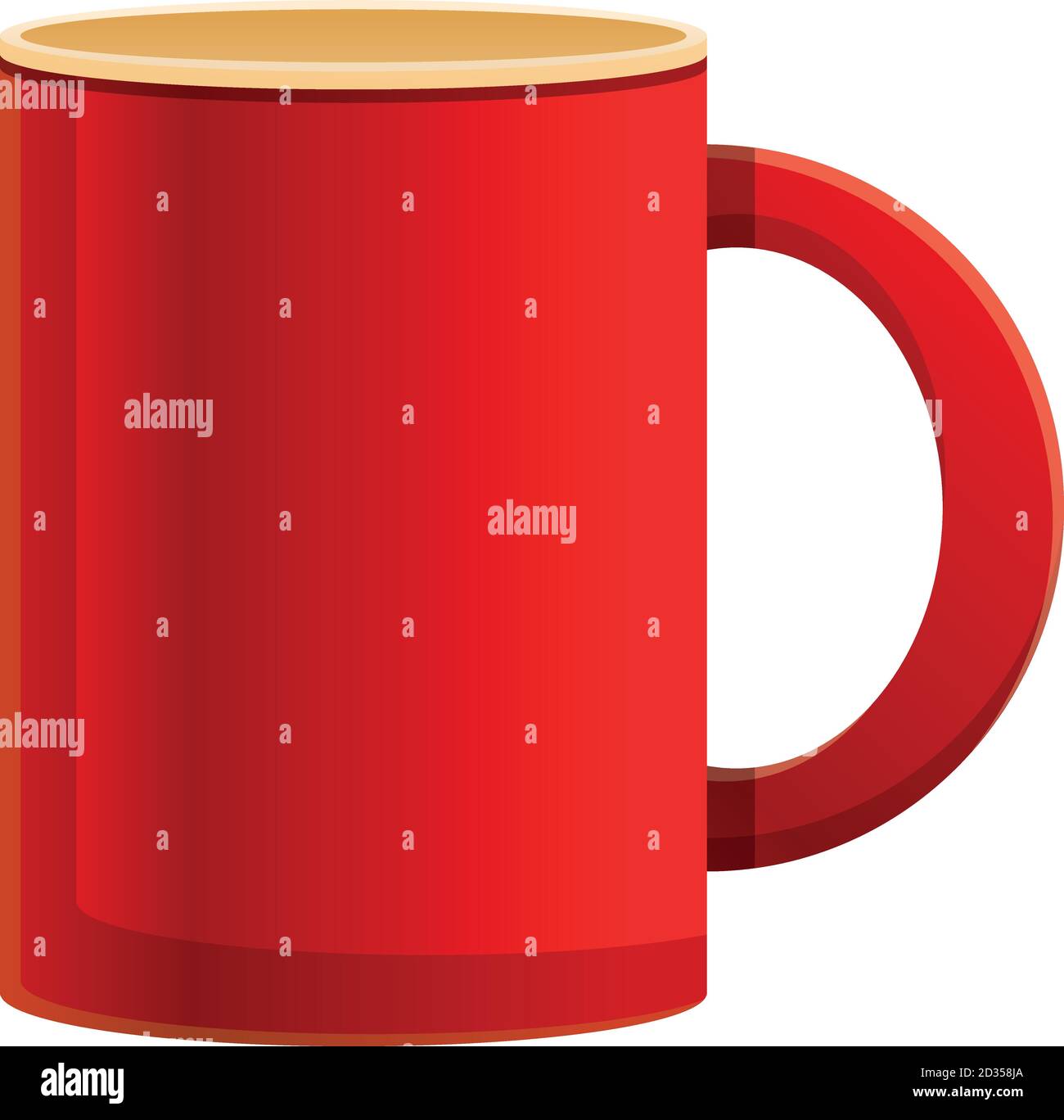 Red mug icon. Cartoon of red mug vector icon for web design isolated on ...