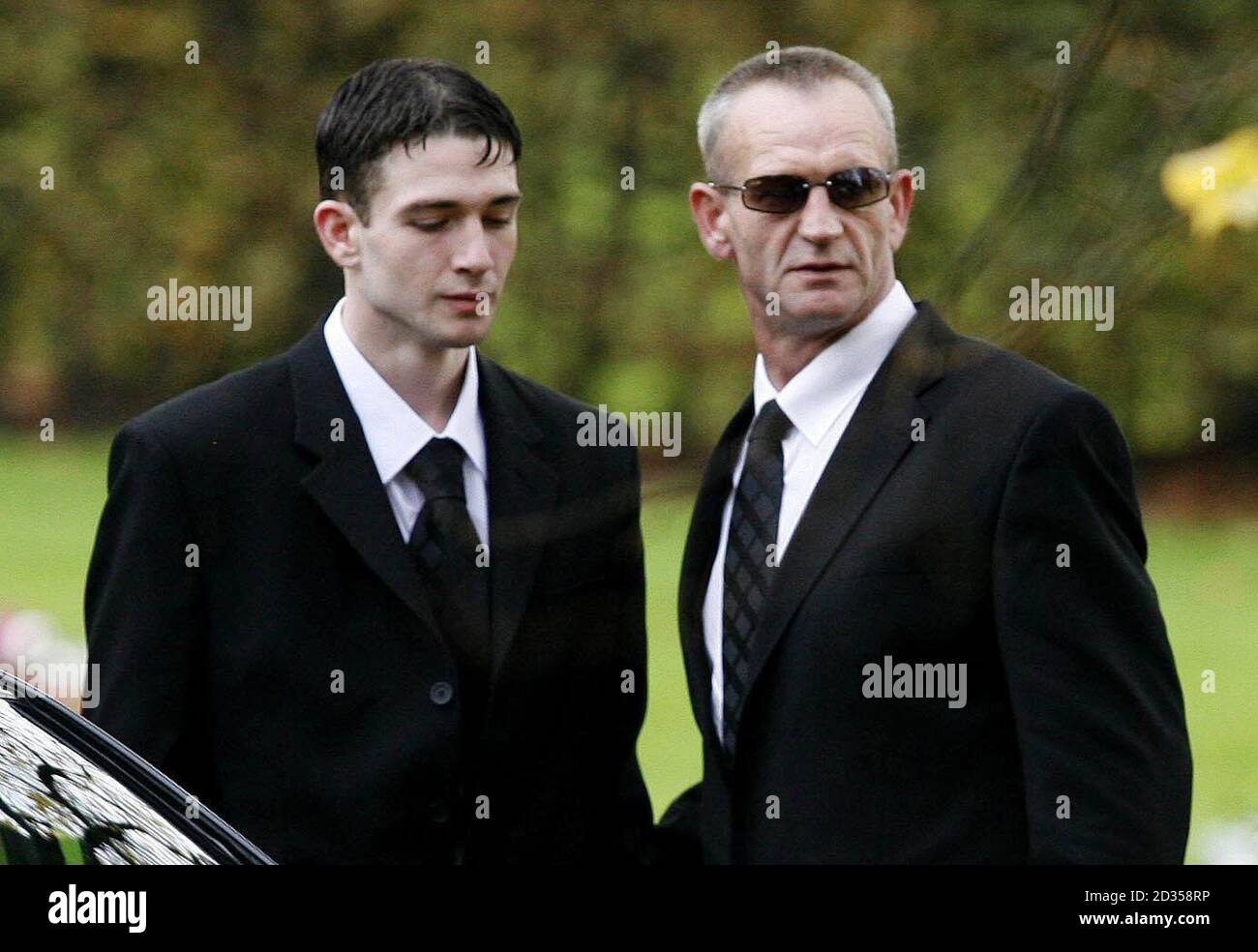 Guy davies snr attends the funeral of his son guy hi-res stock ...