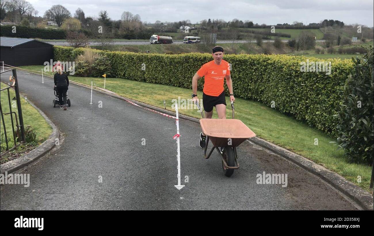 Keith Clarke during his attempt to complete a full marathon in his ...