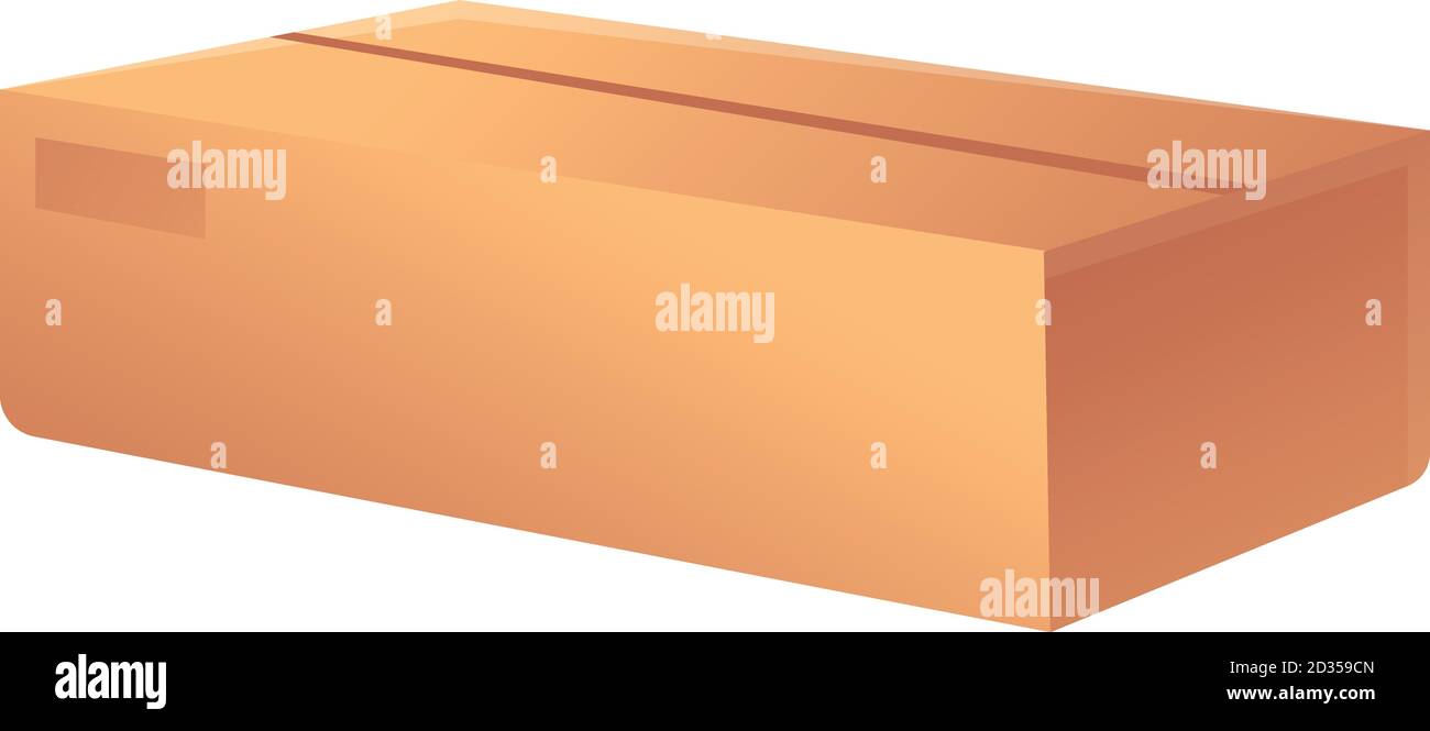 Box icon. Cartoon of box vector icon for web design isolated on white ...