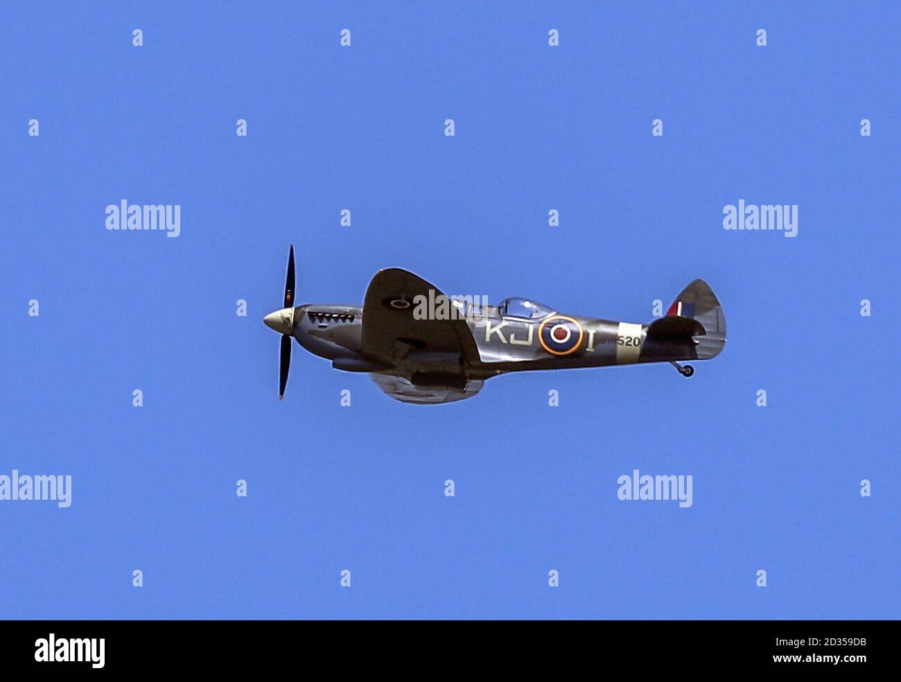 A spitfire does a flypast over Goodwood aerodrome before landing after ...