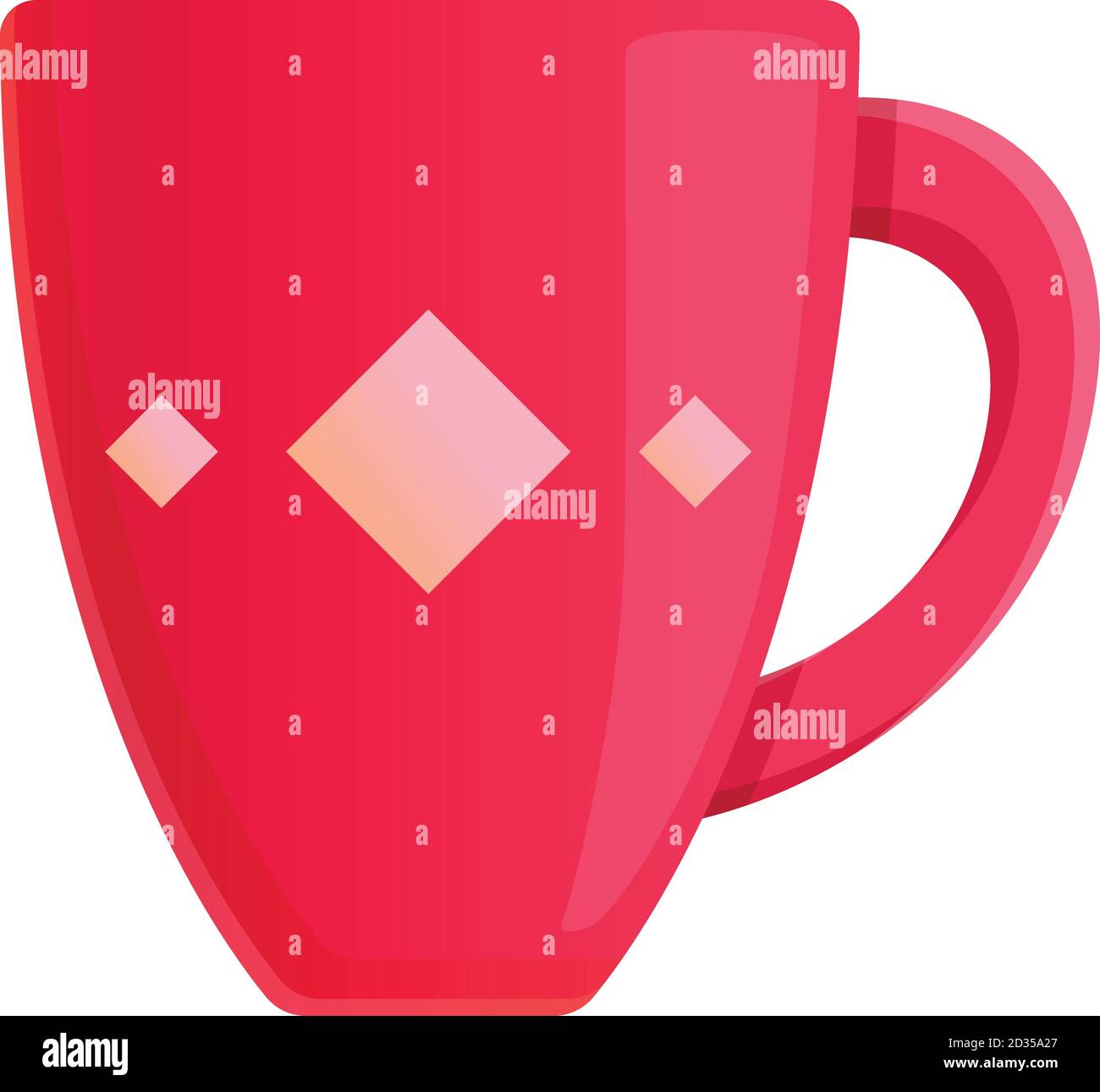 Red mug icon. Cartoon of red mug vector icon for web design isolated on ...