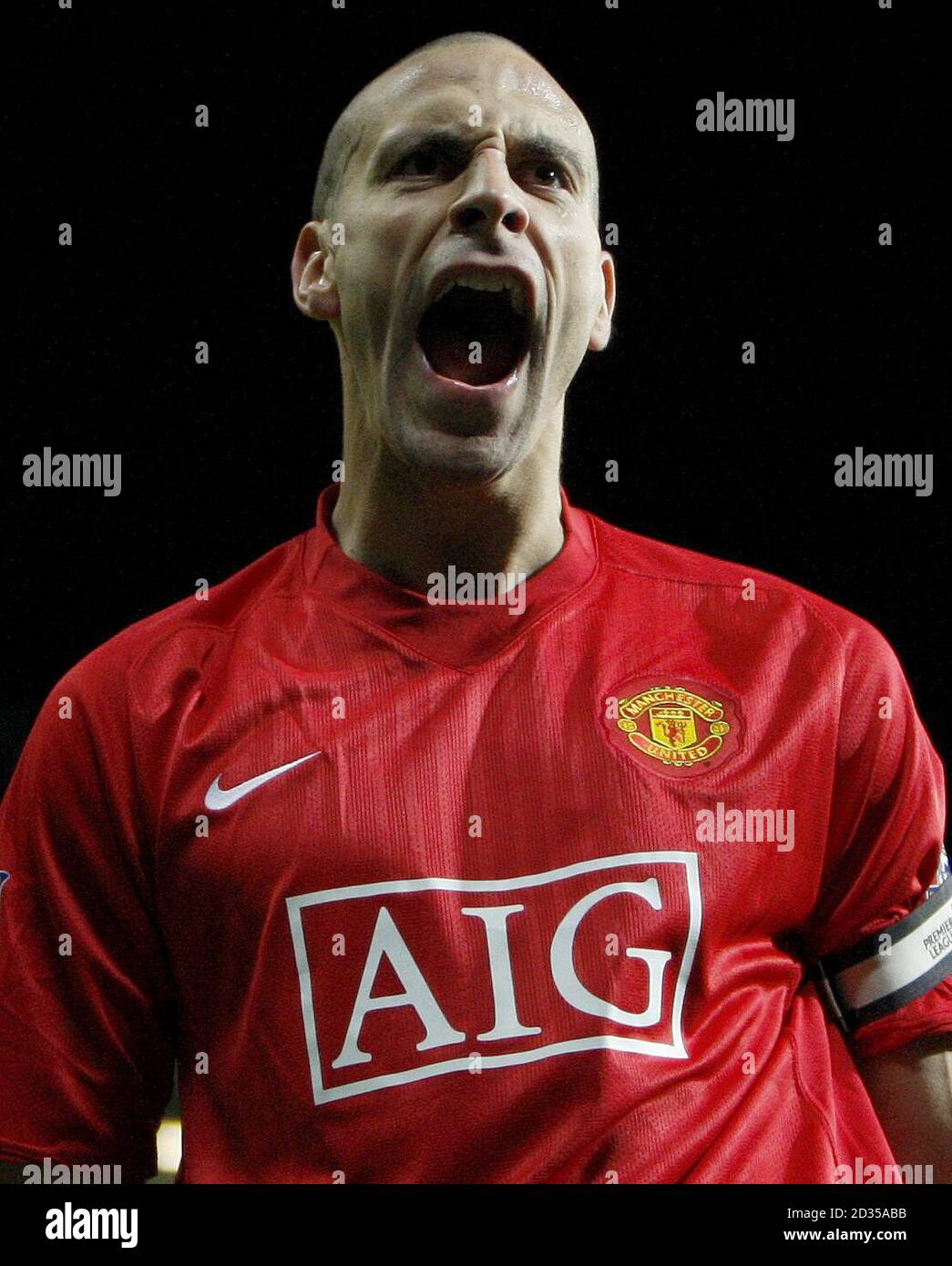 Manchester United's Rio Ferdinand celebrates scoring during the ...