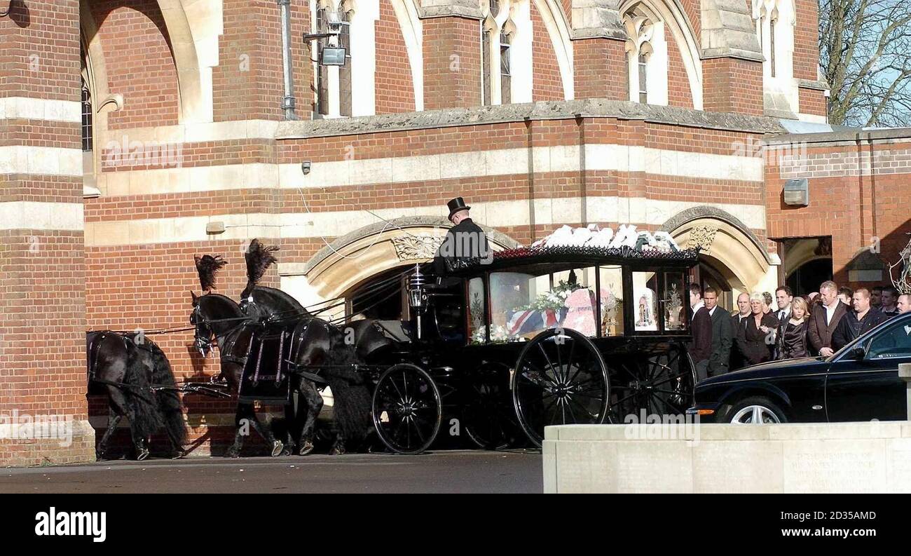 The coffin of Bradley Whitfield arrives at Gilroes Cemetery for the 16 ...