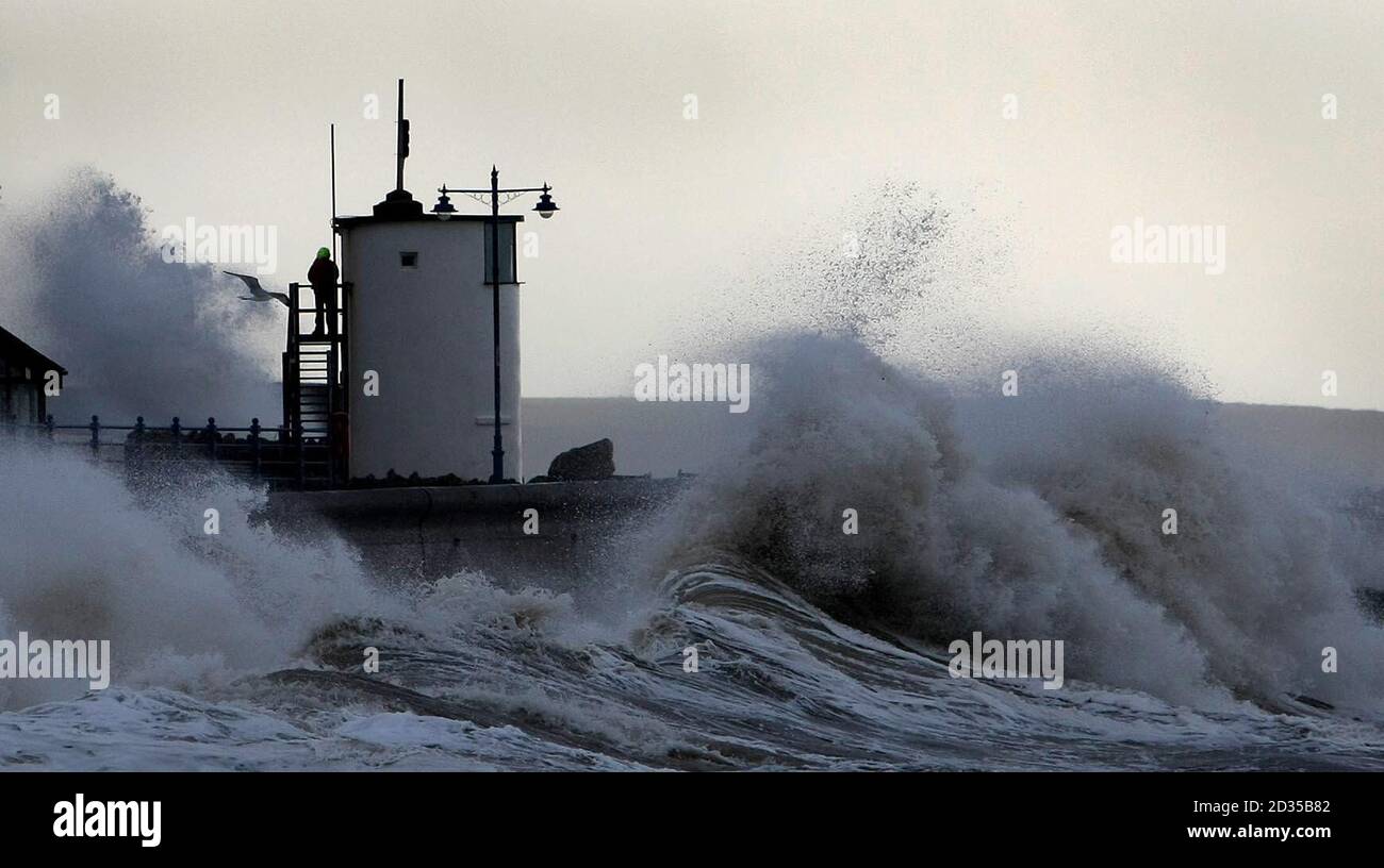 Waves lash the seafront at porthcawl hi-res stock photography and ...