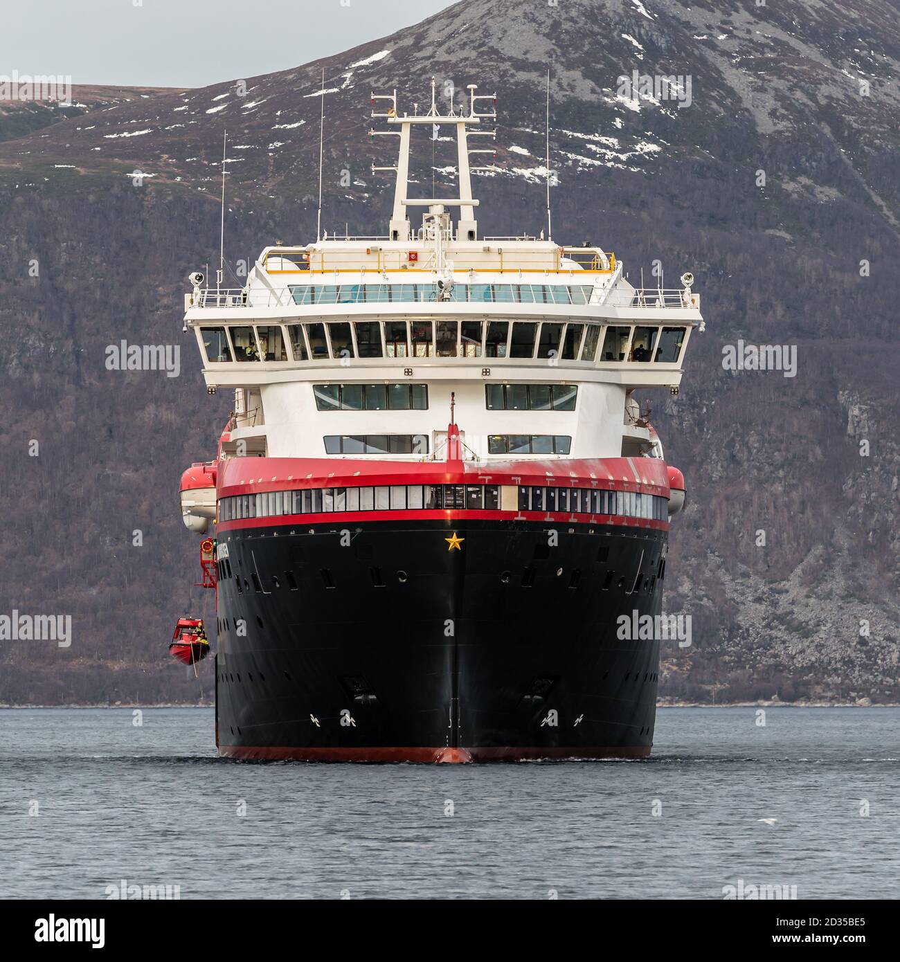 ULSTEINVIK, NORWAY - 2019 FEBRUARY. Roald Amundsen front view Stock ...