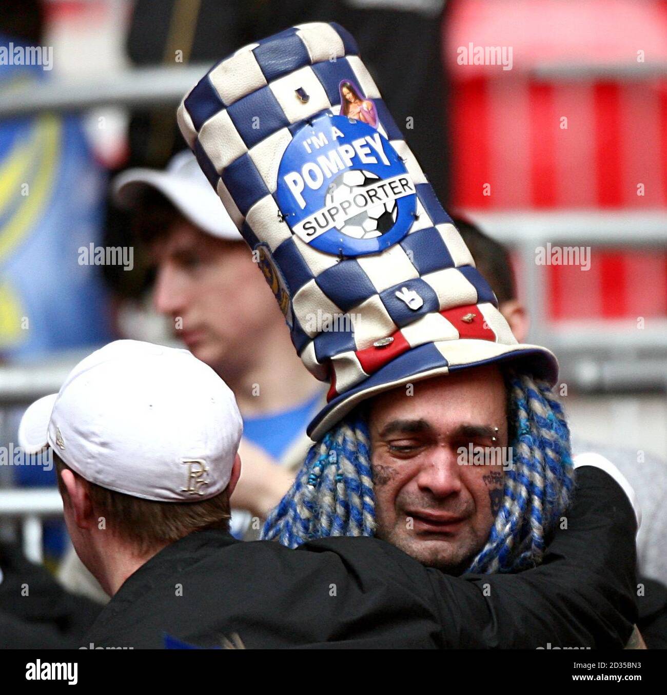 Portsmouth fan John 'Portsmouth Football Club' Westwood celebrates ... Portsmouth fan John 'Portsmouth Football Club' Westwood celebrates ...