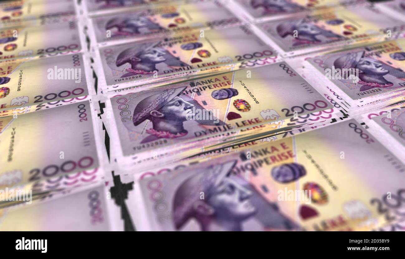 3D Illustration of 2000 Albania Lek Money Banknote Stock Photo - Alamy
