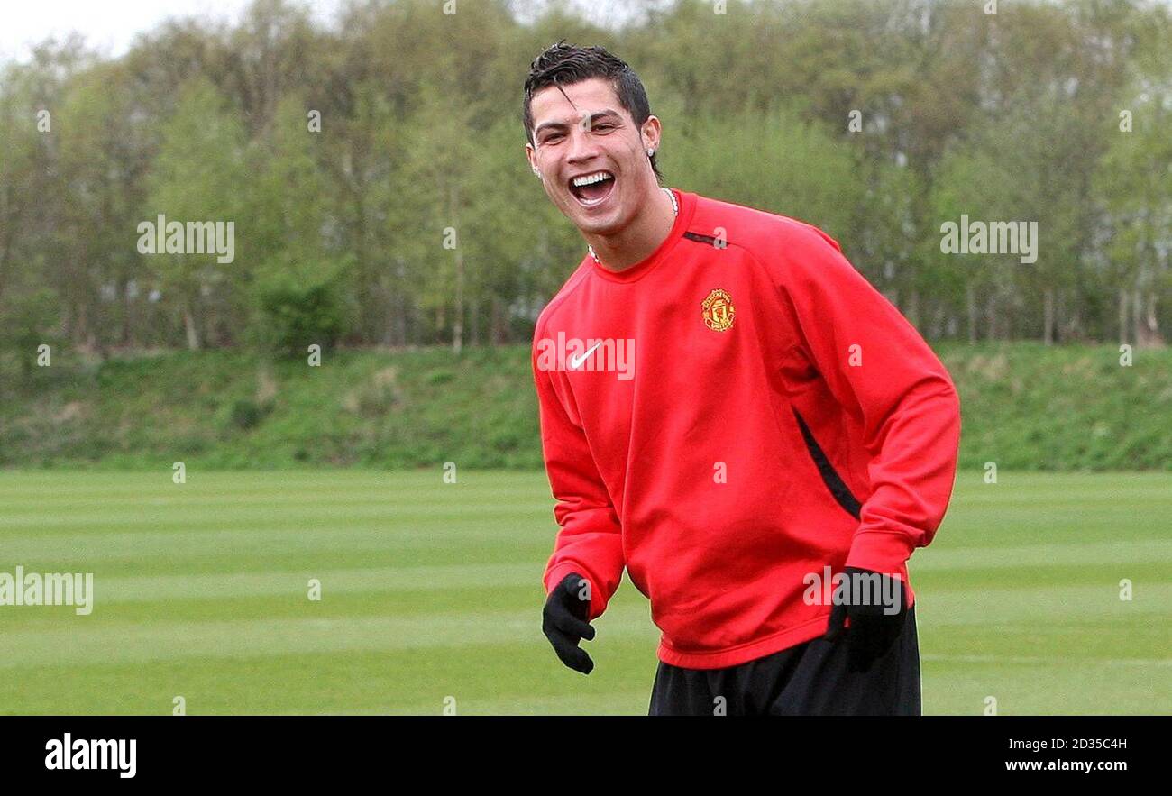 Manchester United's Cristiano Ronaldo during the training session at ...