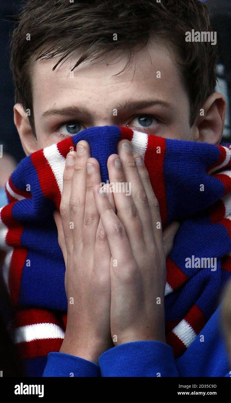 Rangers fans watch the UEFA Cup Final between Rangers and Zenit St ...