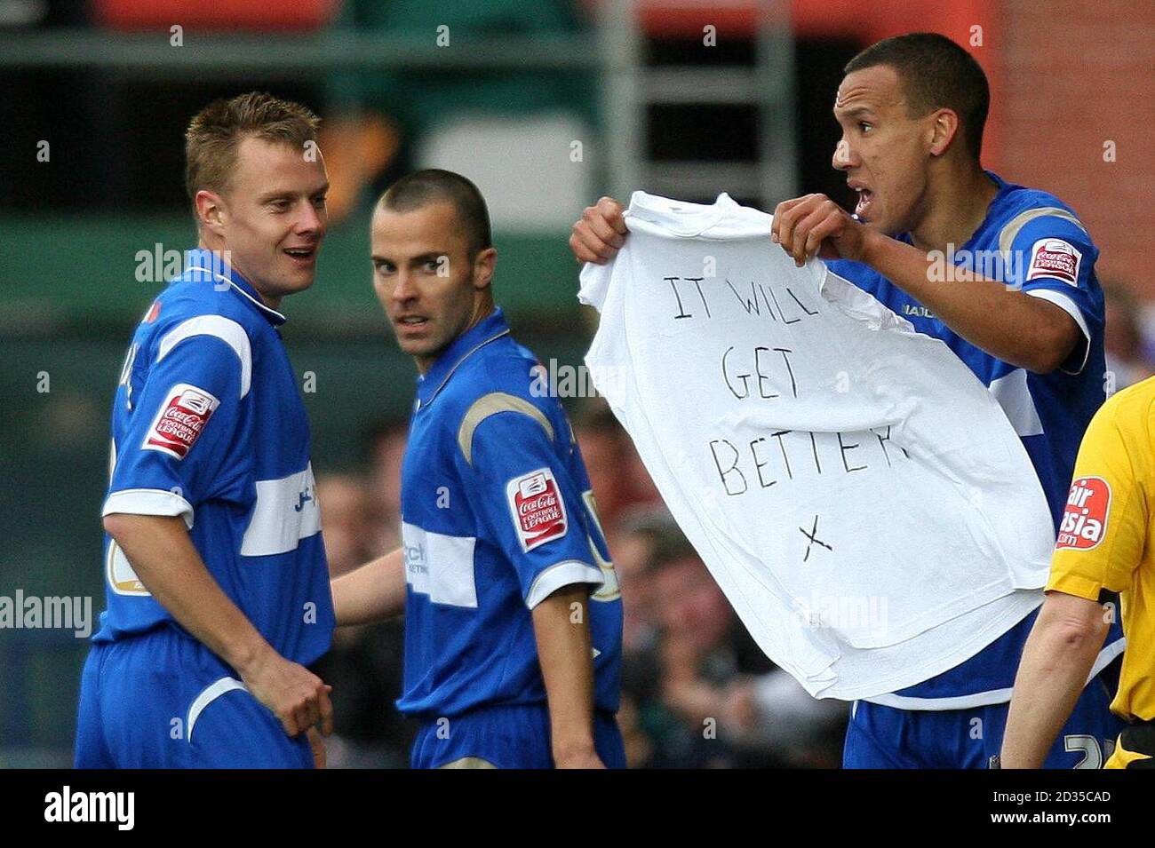 Stockports liam dickinson celebrates scoring hi-res stock photography ...