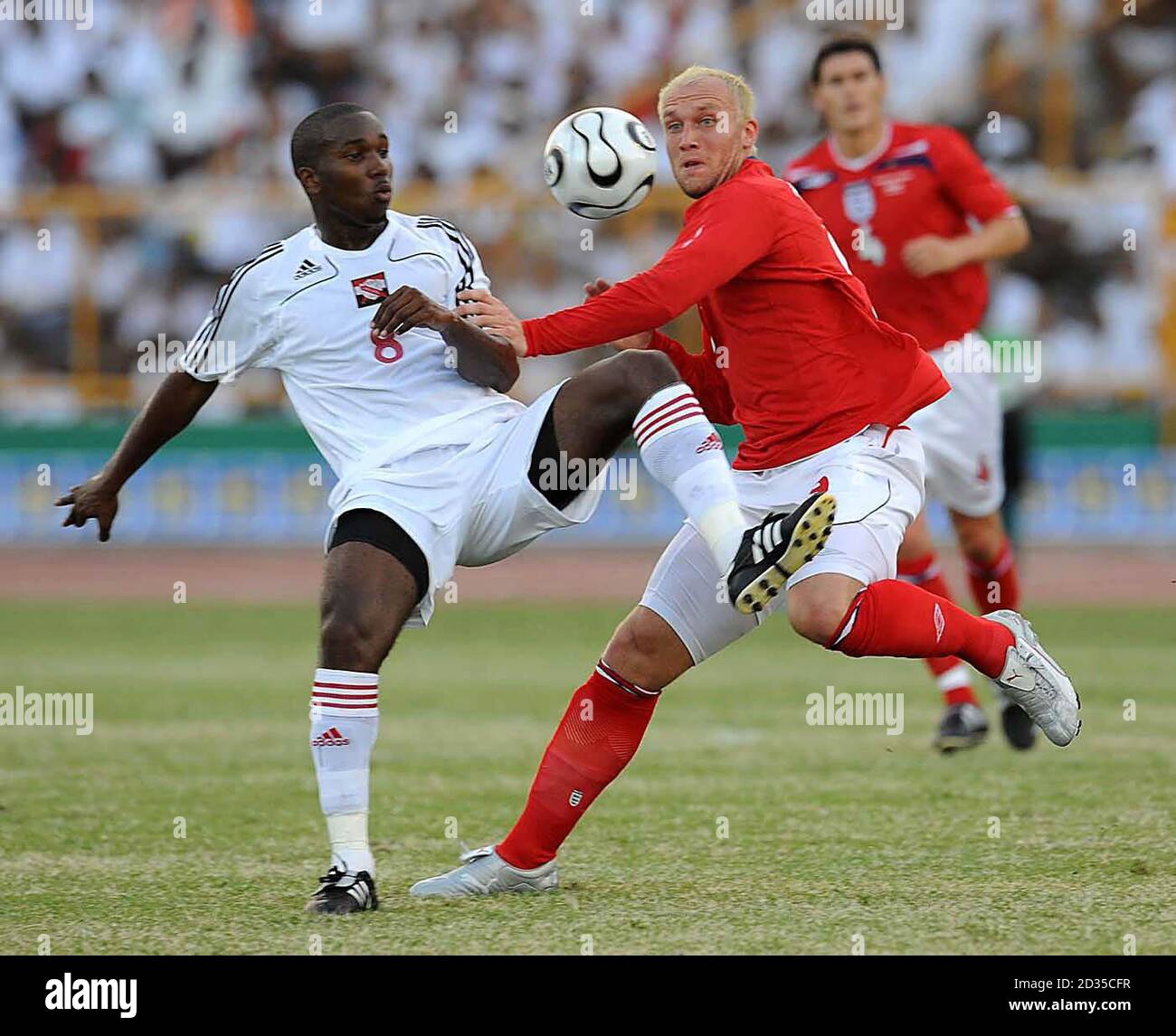 England's Dean Ashton and Trinidad's Khaleem Hyland during the ...