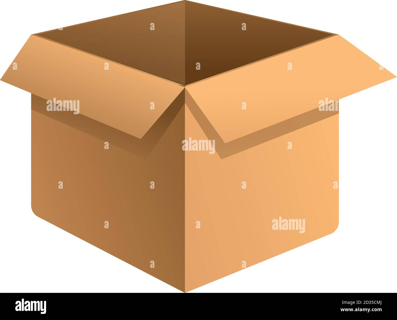 Open parcel box icon. Cartoon of open parcel box vector icon for web ...