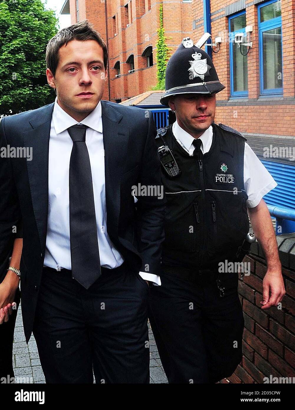 Plymouth Argyle goalkeeper Luke McCormick arrives at Stoke Crown Court ...