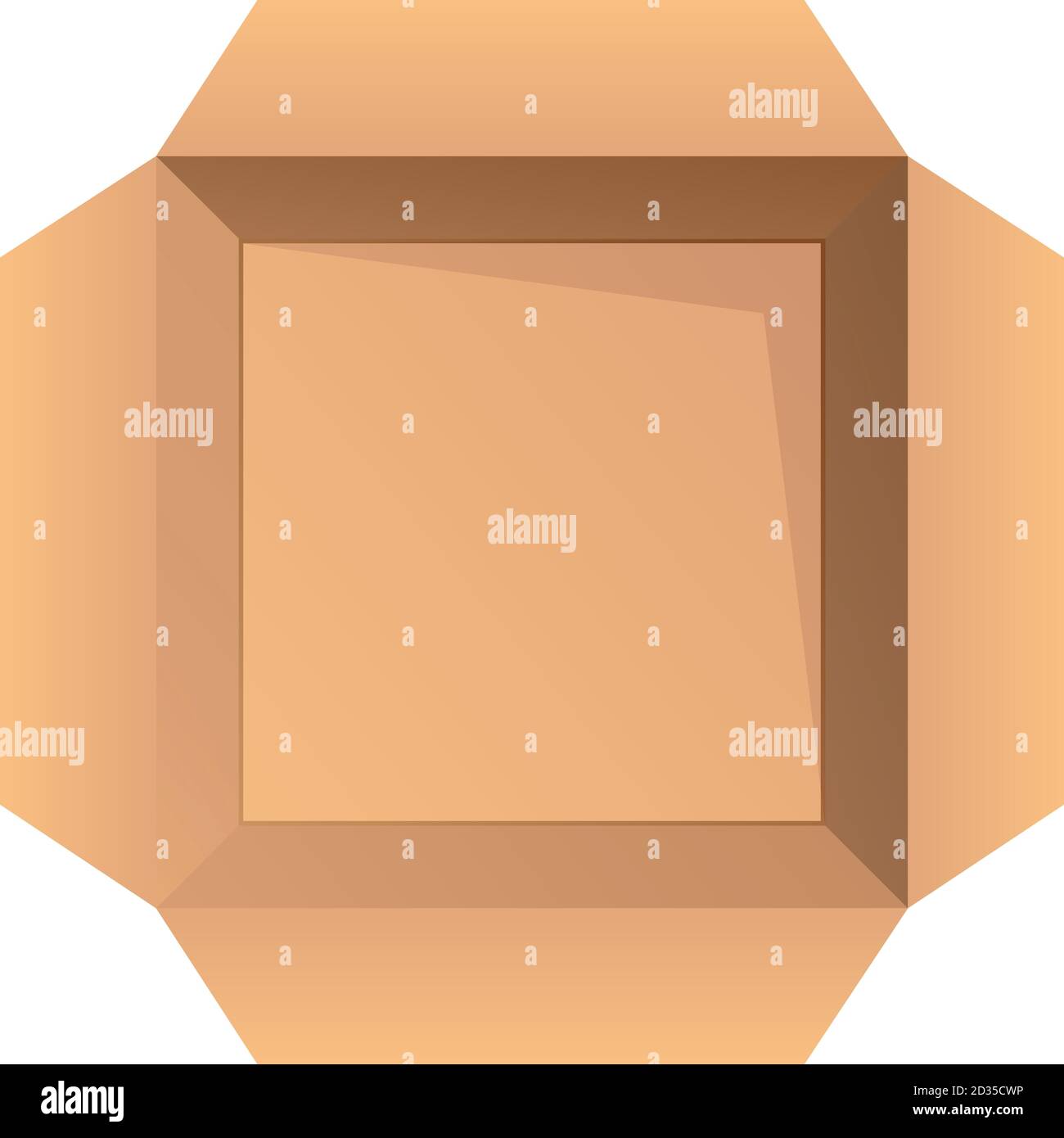 Open top view parcel icon. Cartoon of open top view parcel vector icon ...