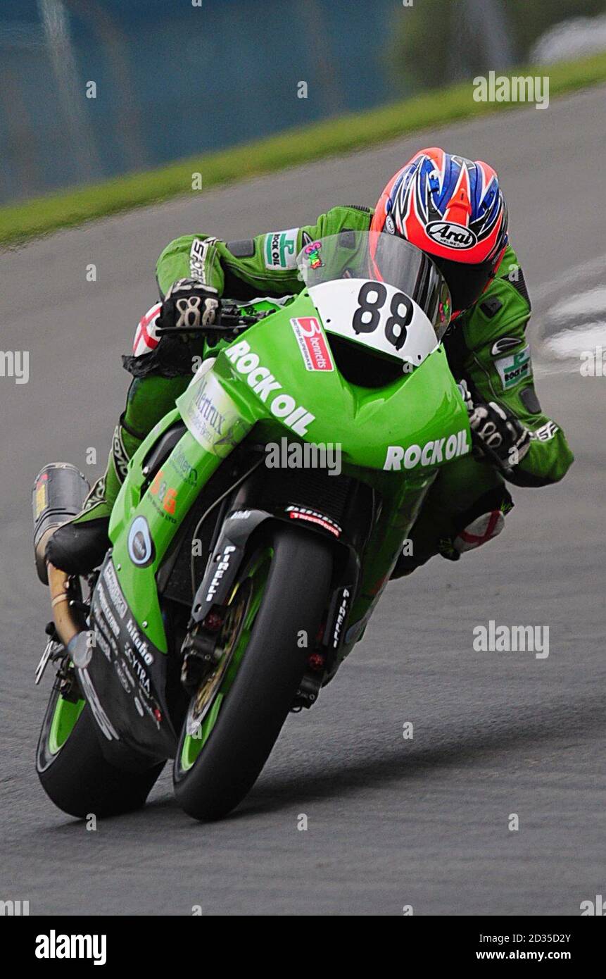 Hawk Kawasaki's Scott Smart during Free Practice at Donington Park ...