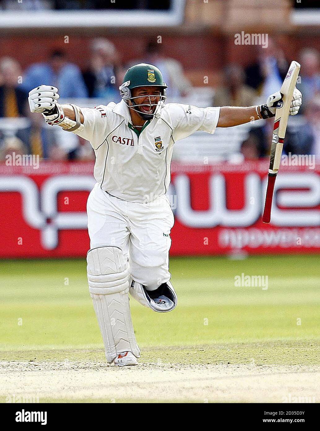 South Africa's Ashwell Prince celebrates his century during The First ...