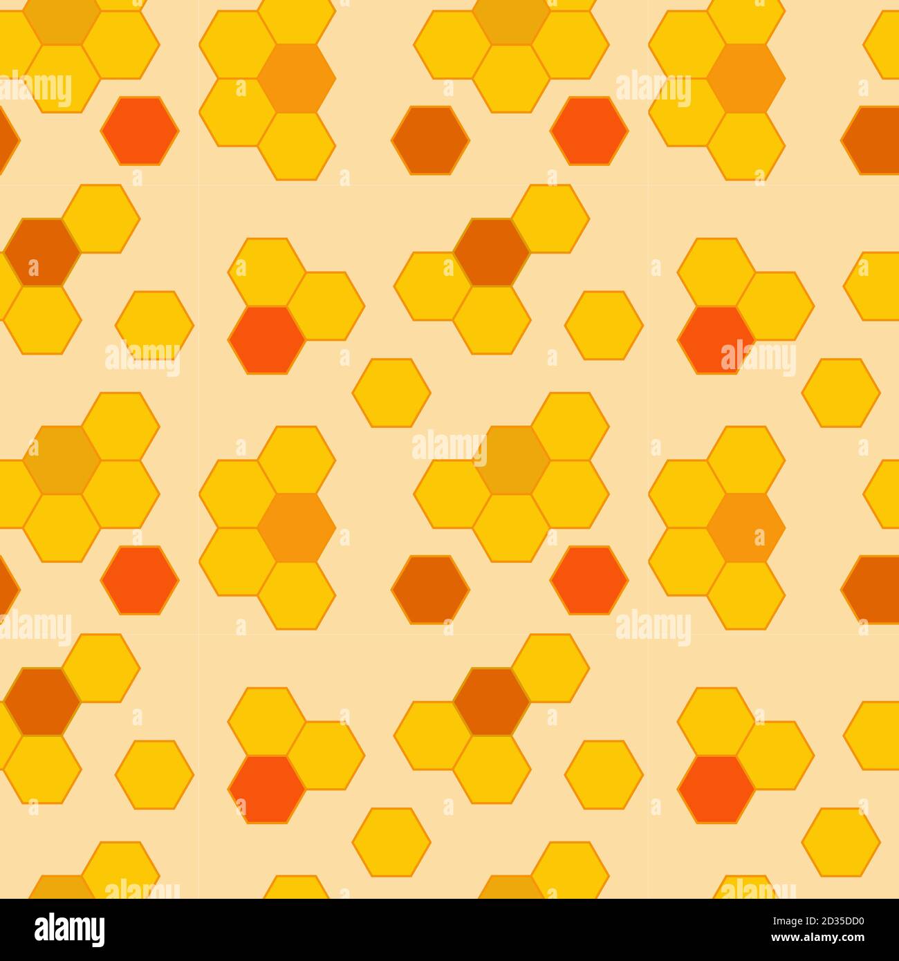 Vector honeycomb orange continuous pattern. Background for design Stock ...