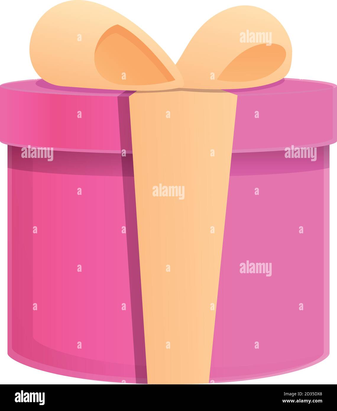 Pink cute gift box icon. Cartoon of pink cute gift box vector icon for ...