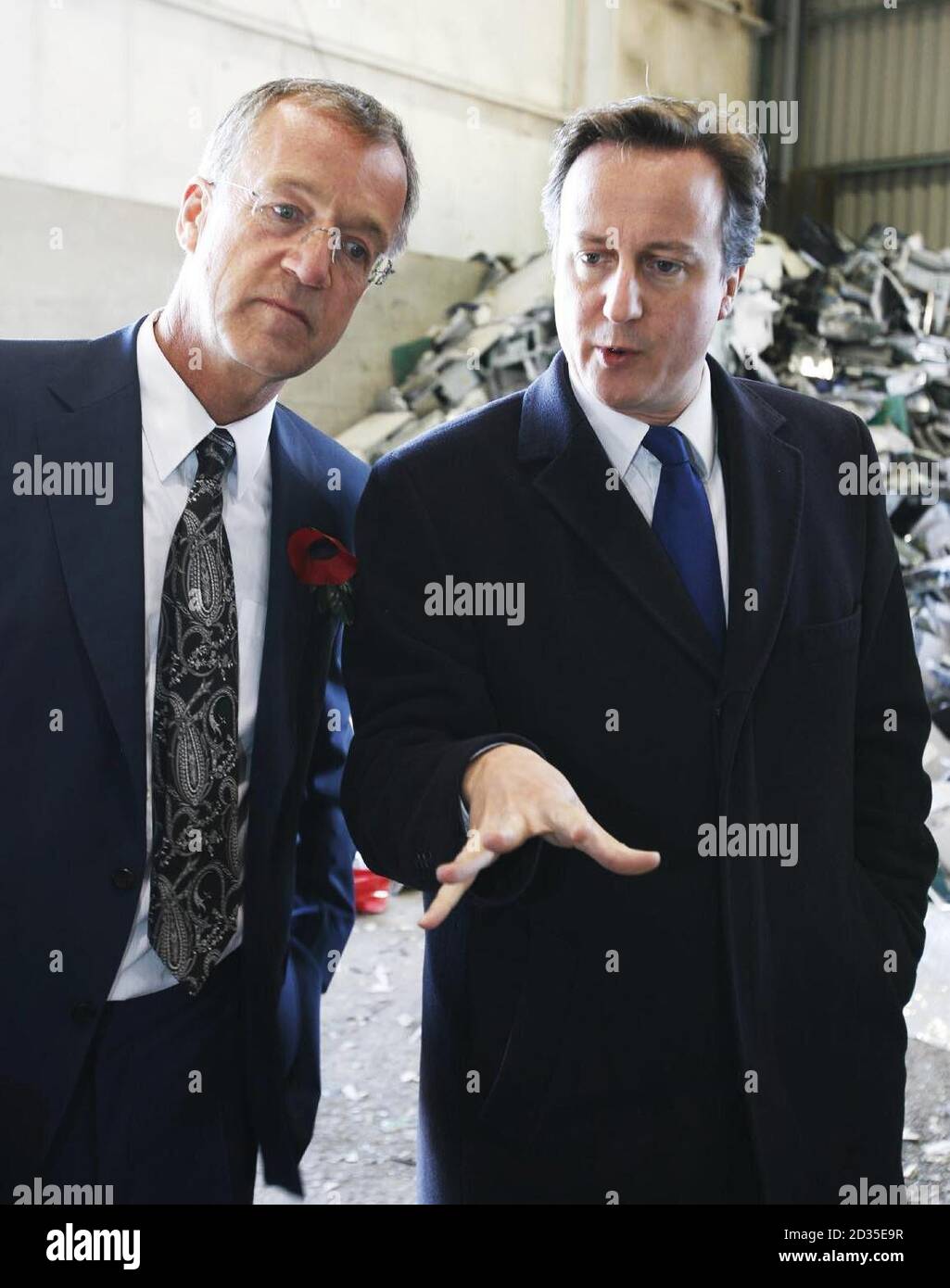 Conservative Party leader David Cameron speaks to Managing Director ...