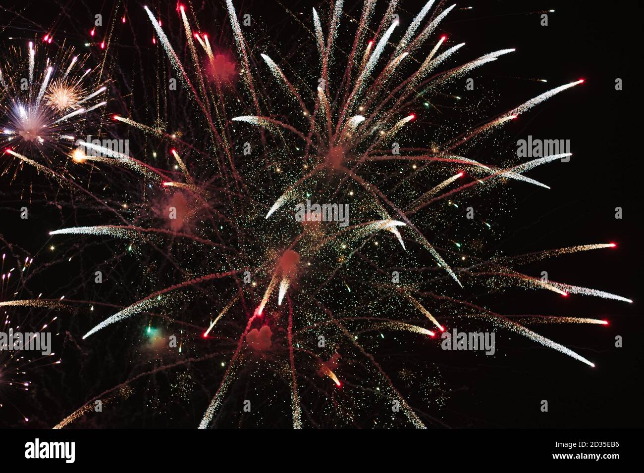 Jan 01, 1970: A beautiful fireworks display against a night sky Stock ...