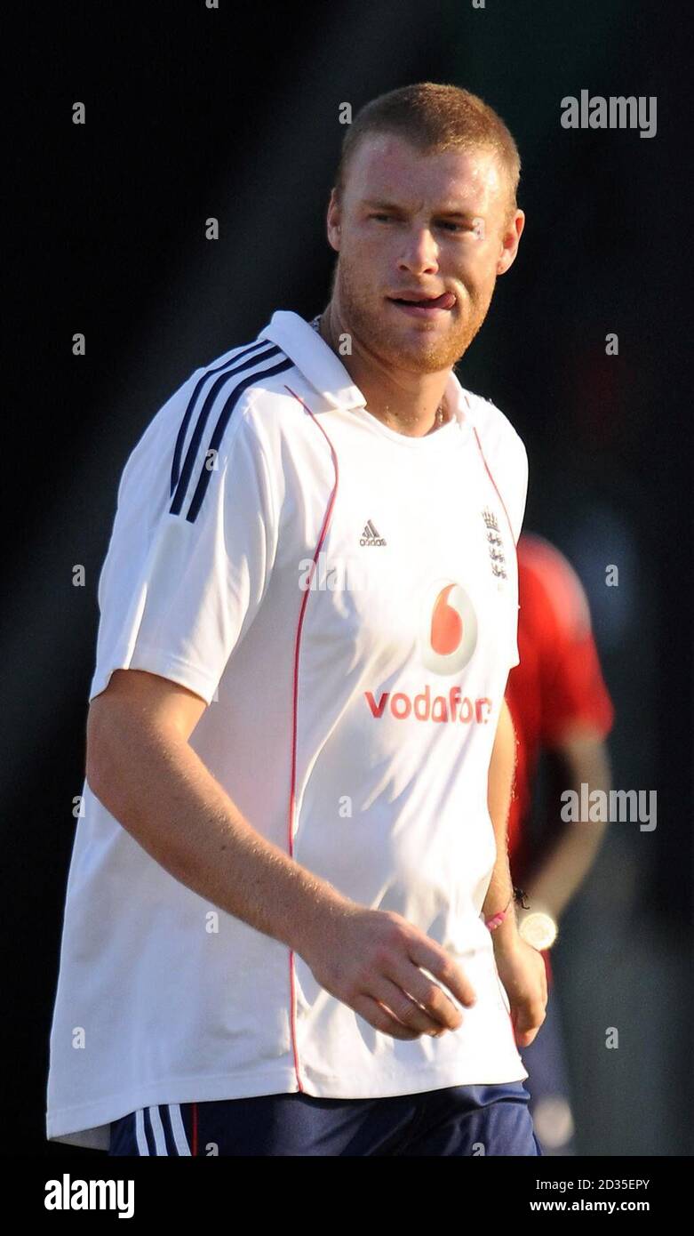 England's Andrew Flintoff during the training session at the Sheikh ...
