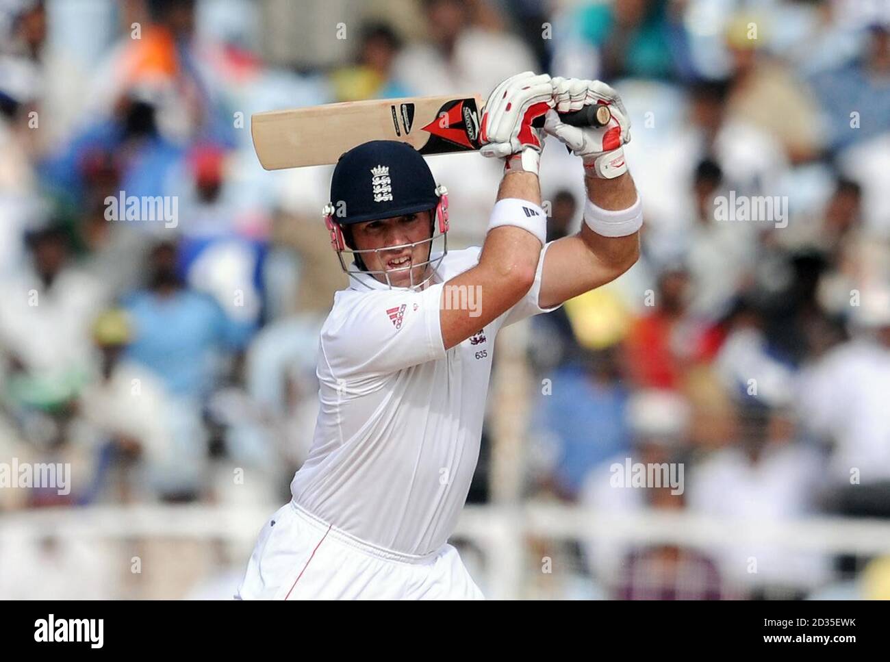 England's Matt Prior bats during the fourth day of the First Test Match ...