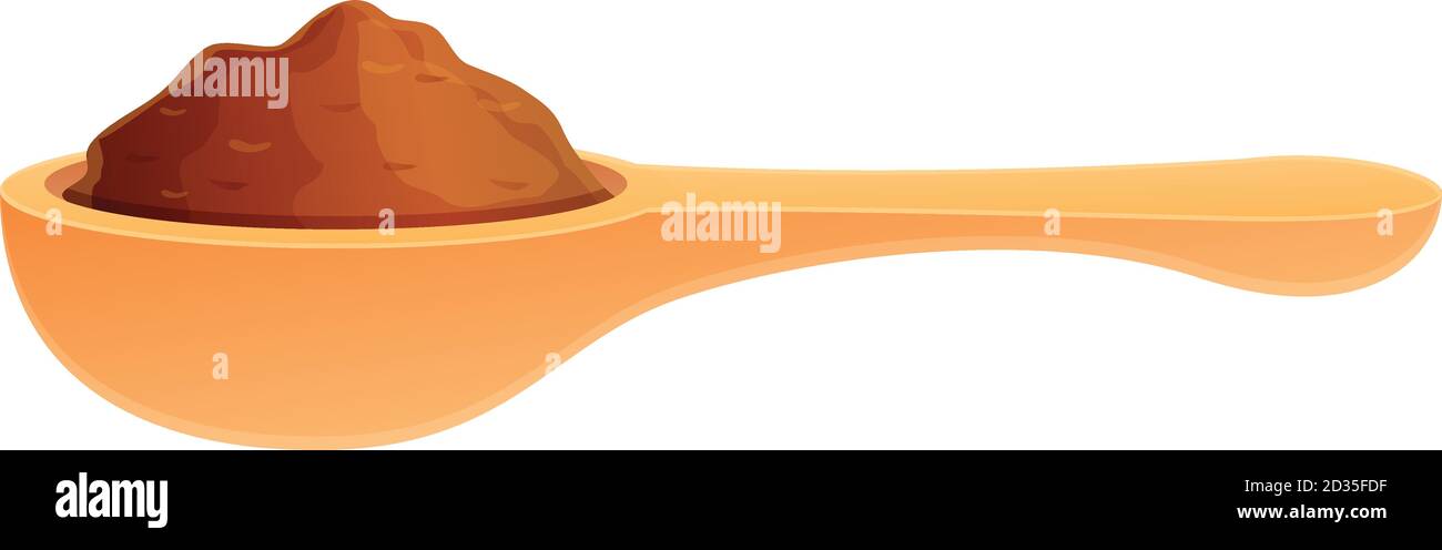 Cinnamon powder spoon icon. Cartoon of cinnamon powder spoon vector ...