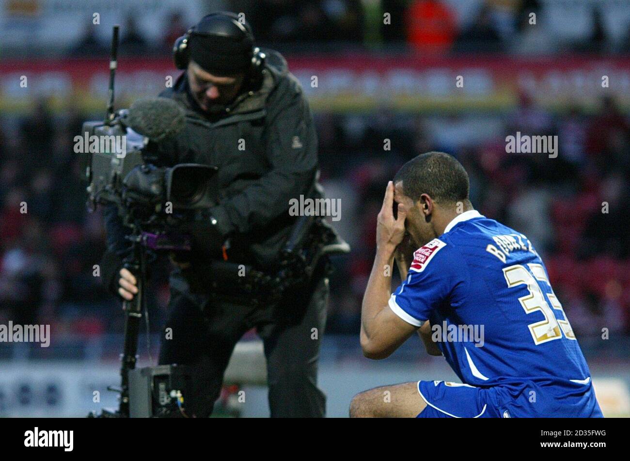 Birmingham City's Hameur Bouazza (right) celebrates scoring his sides ...