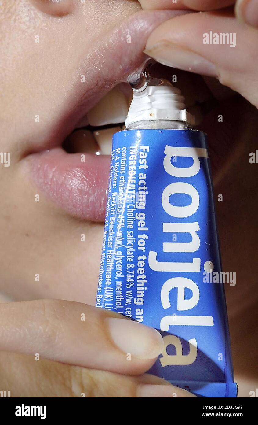 PICTURE POSED BY MODEL. A person using Bonjela. The Medicines and ...