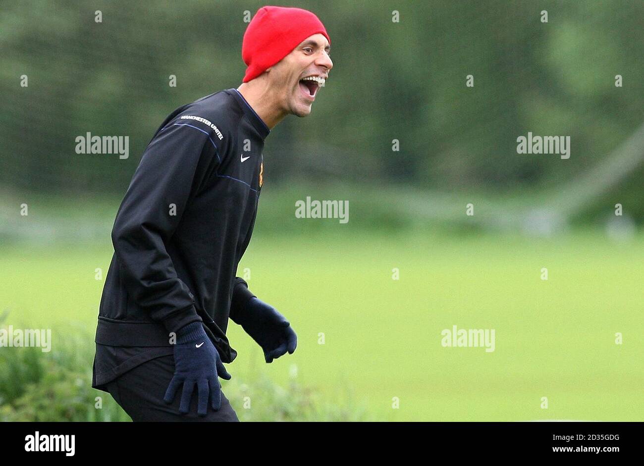 Manchester United's Rio Ferdinand during the training session at ...