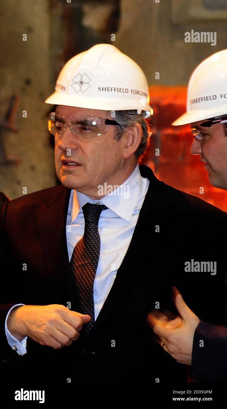 Prime Minister Gordon Brown looks around the Forgemasters Works in ...