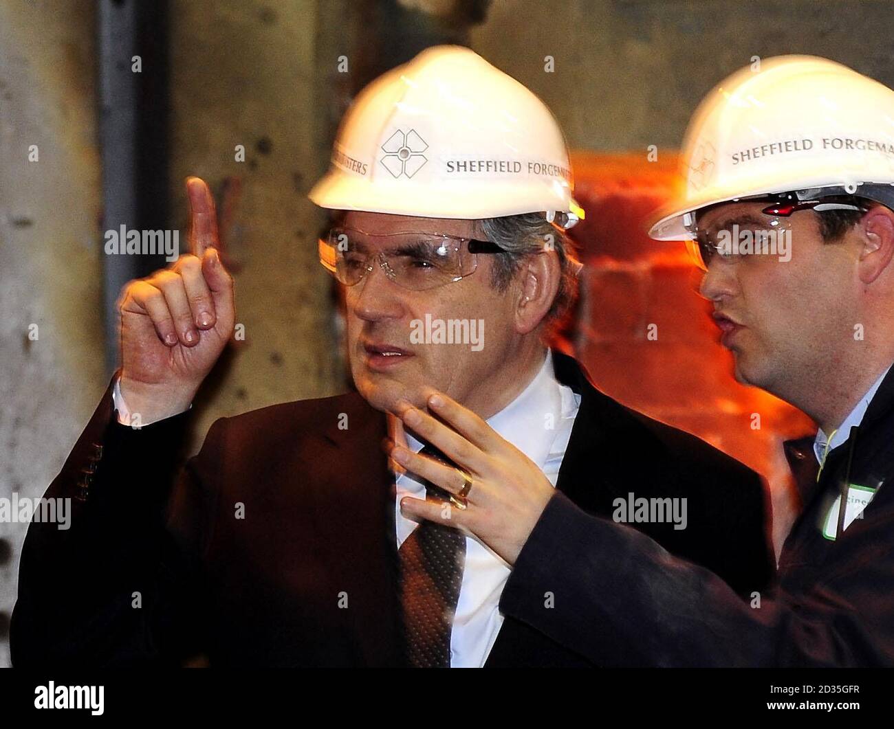 Prime Minister Gordon Brown looks around the Forgemasters Works in ...