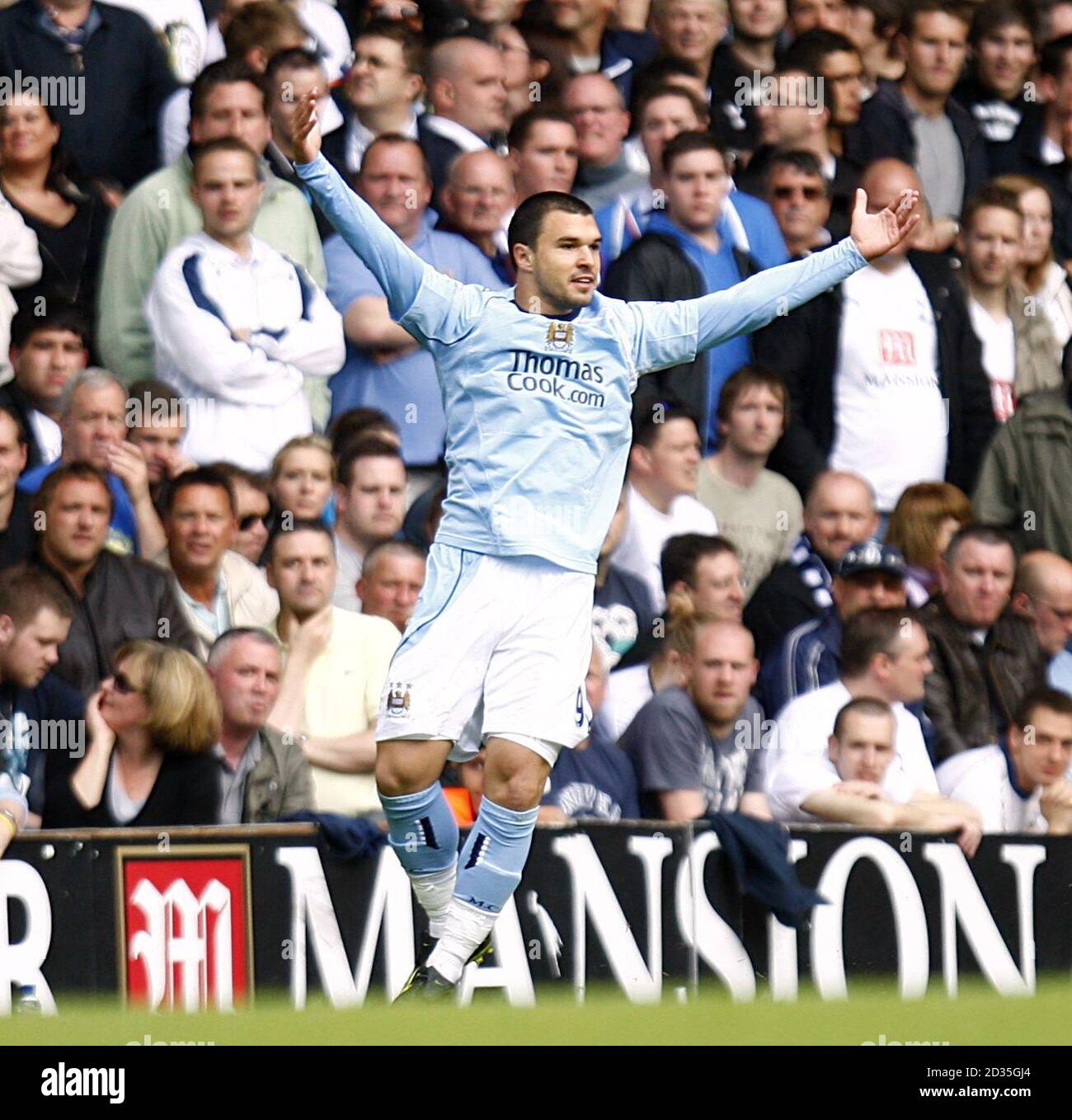 Manchester City's Valeri Bojinov celebrates scoring his sides first ...