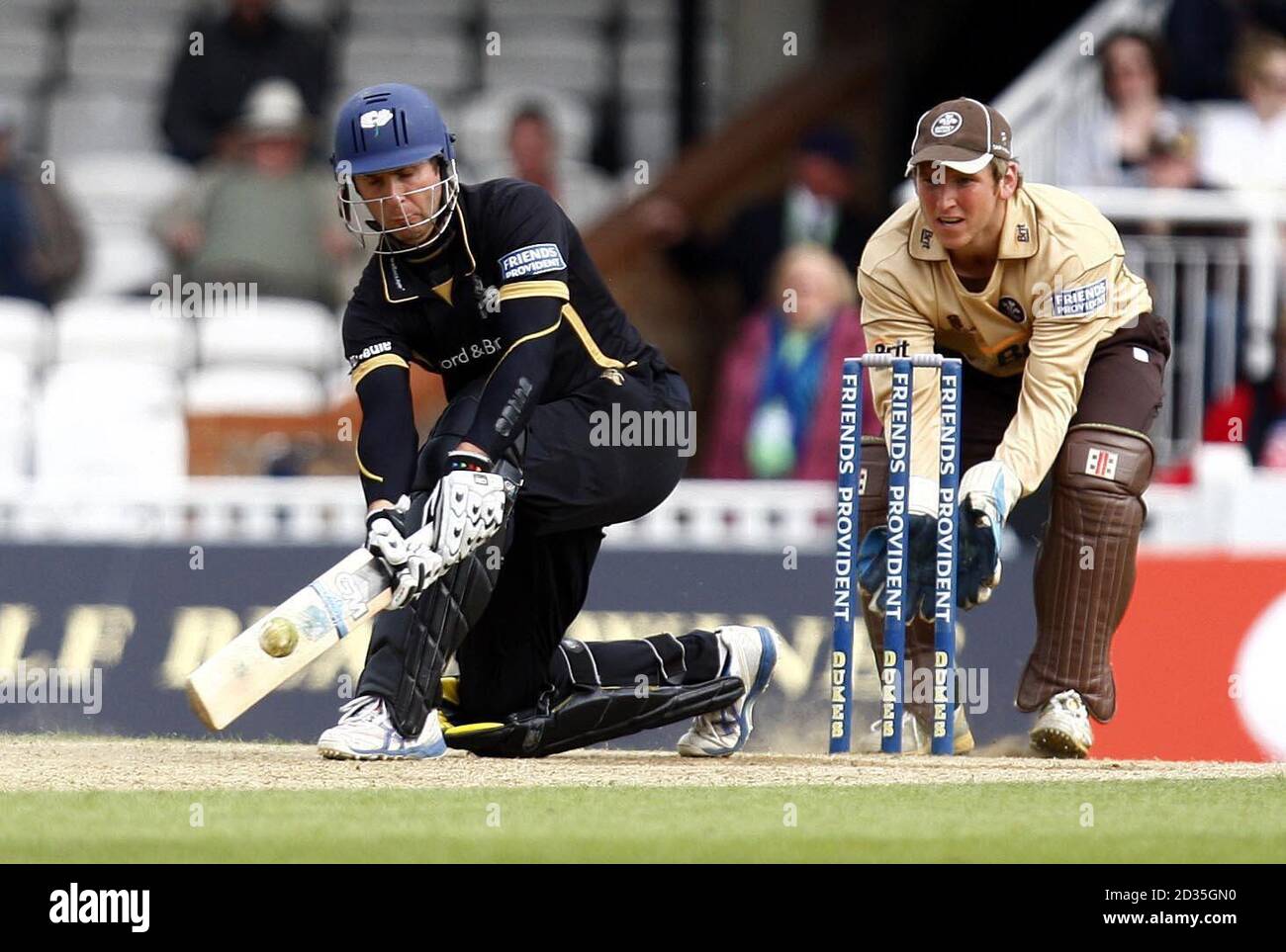 Yorkshires michael vaughan friends provident trophy match brit oval hi ...