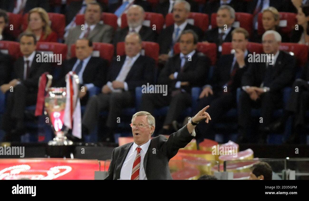 Manchester United manager Alex Ferguson gestures on the touchline ...