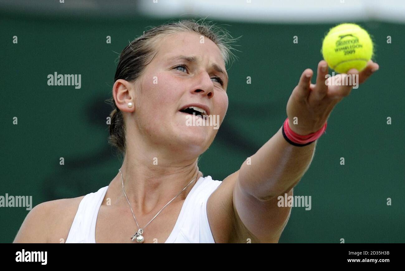 Great Britain's Georgie Stoop in her doubles match with Laura Robson ...